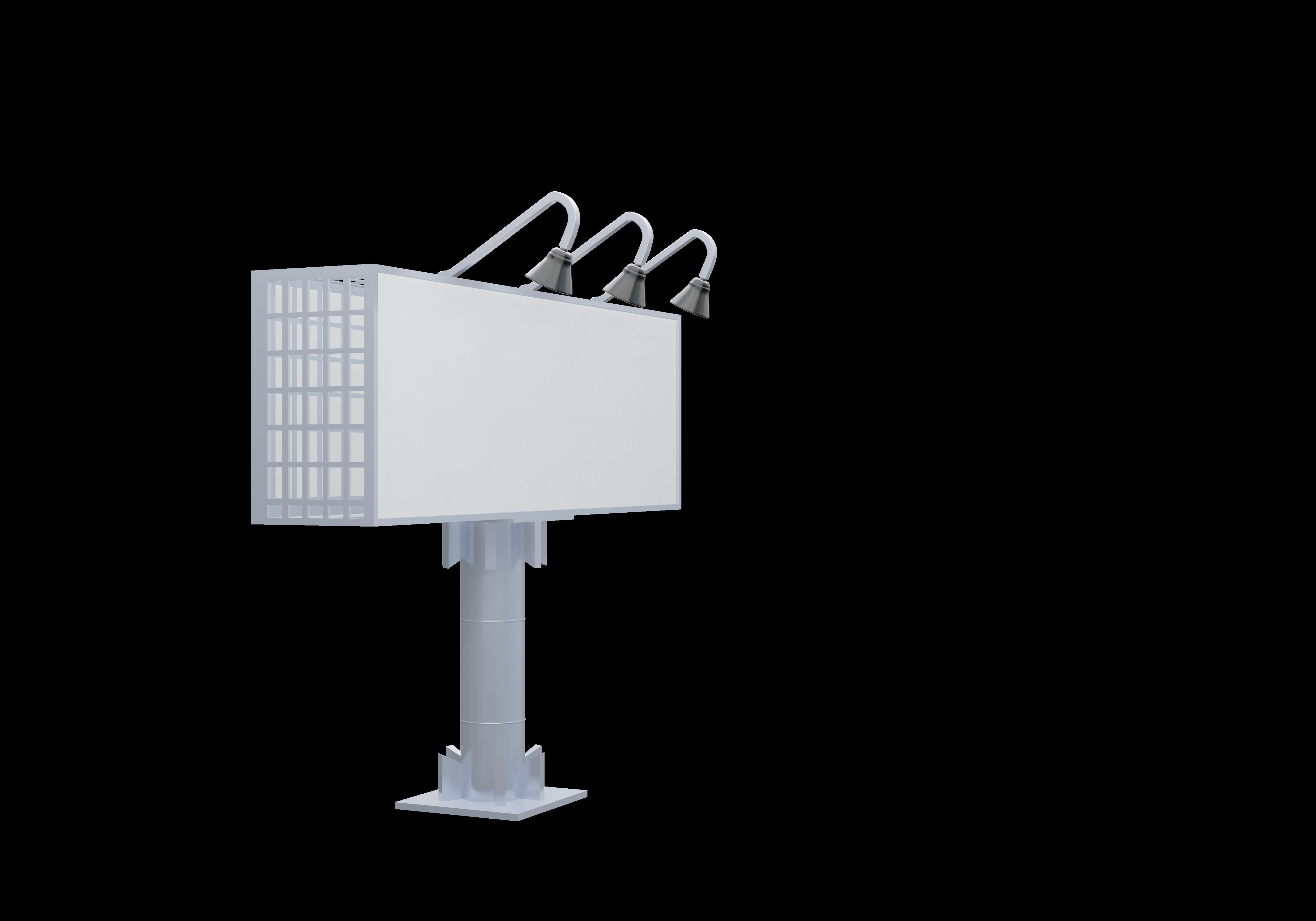 3D model Billboard 3D model Low-poly with a spotlight free 1 picture VR ...