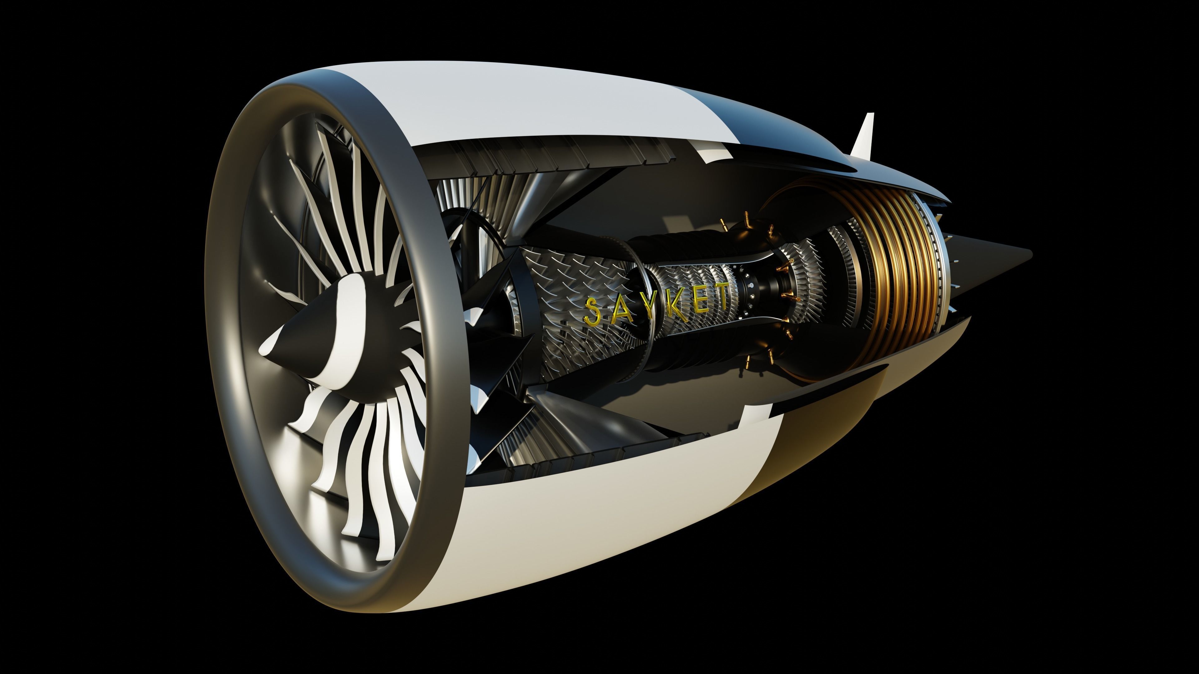 High Poly Airplane Jet Engine 3D model 3D model | CGTrader