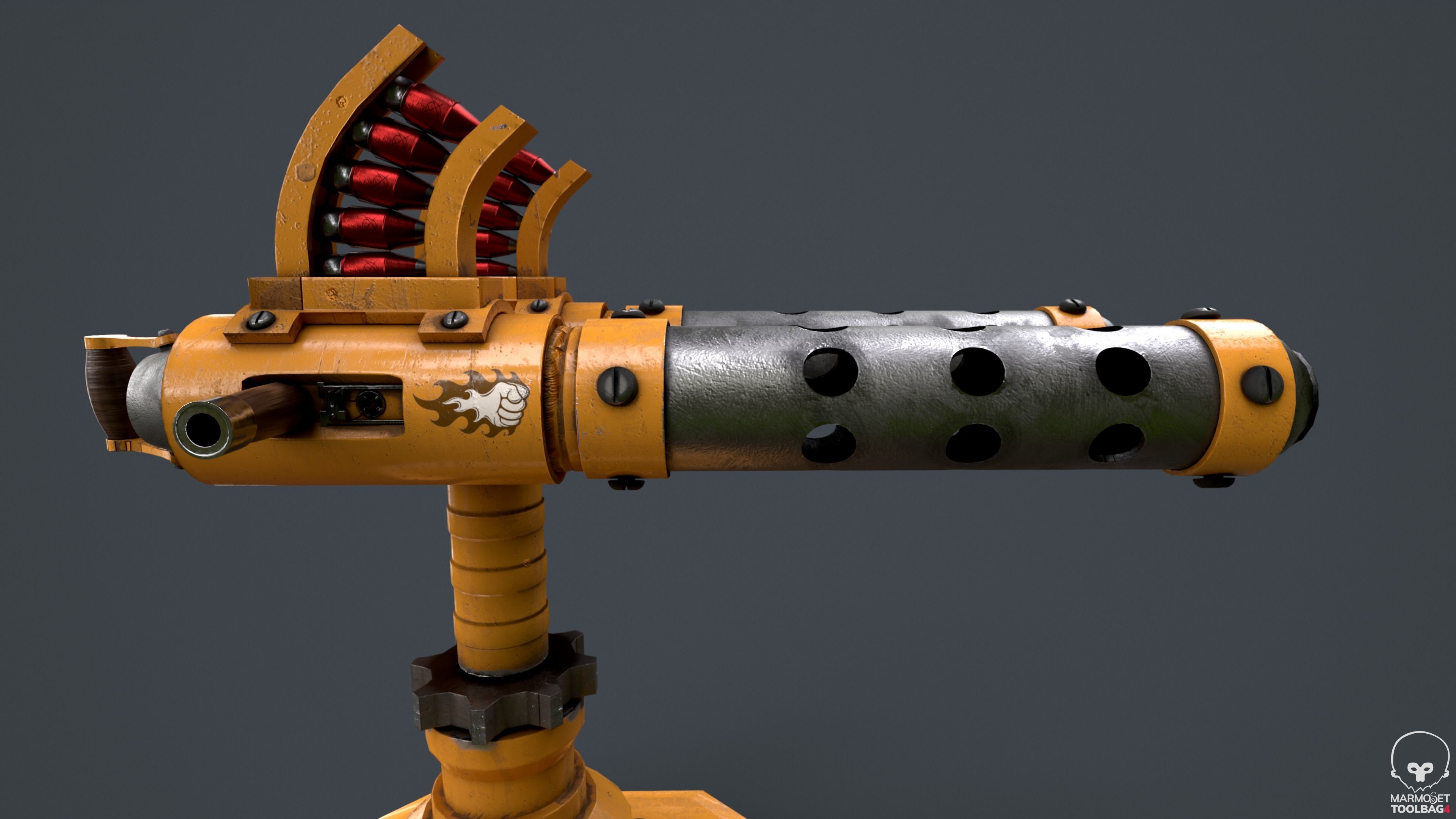 Machine gun turret free VR / AR / low-poly 3D model | CGTrader