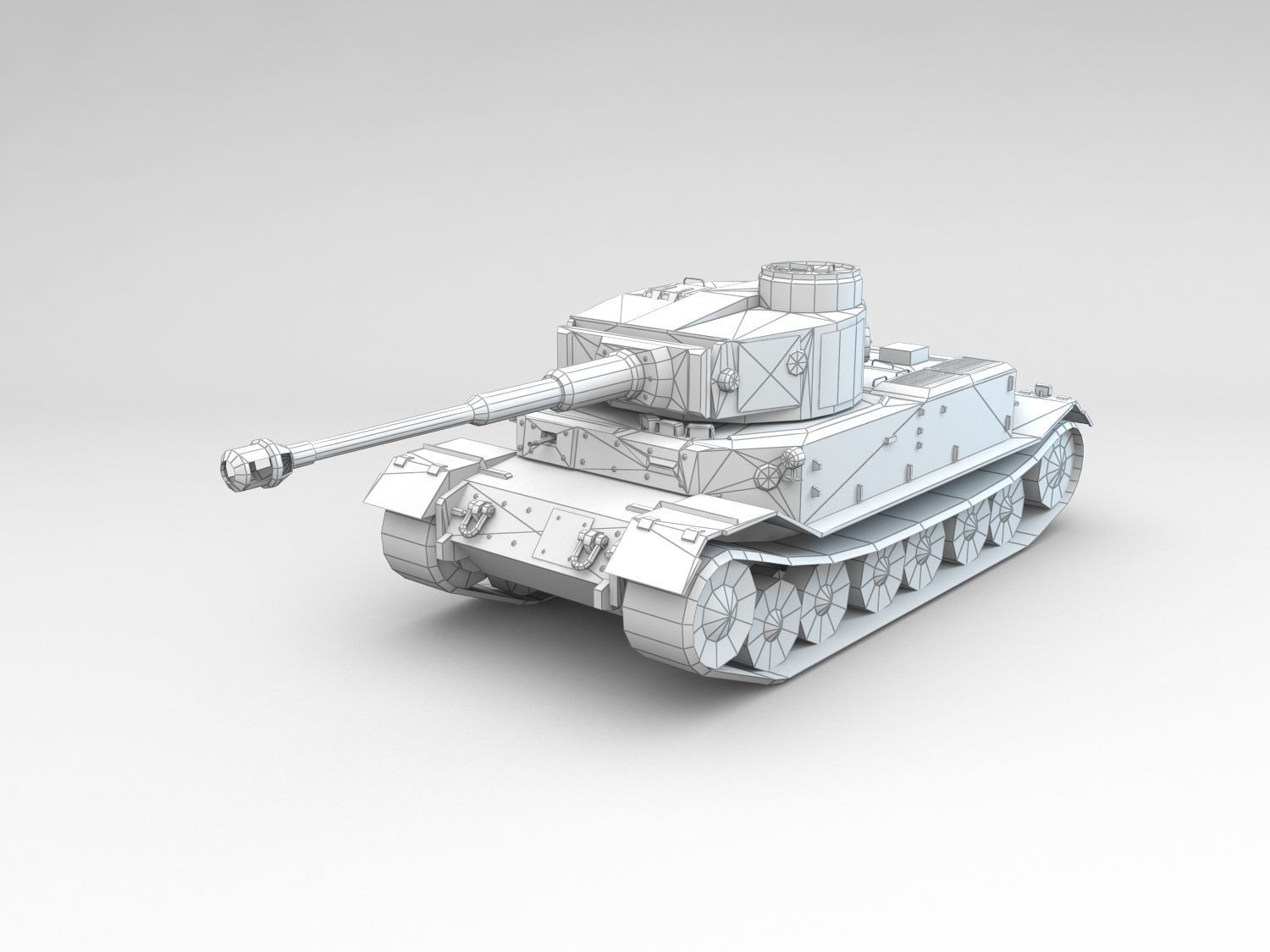 3D model Low Poly VK4501 Tiger P VR / AR / low-poly | CGTrader