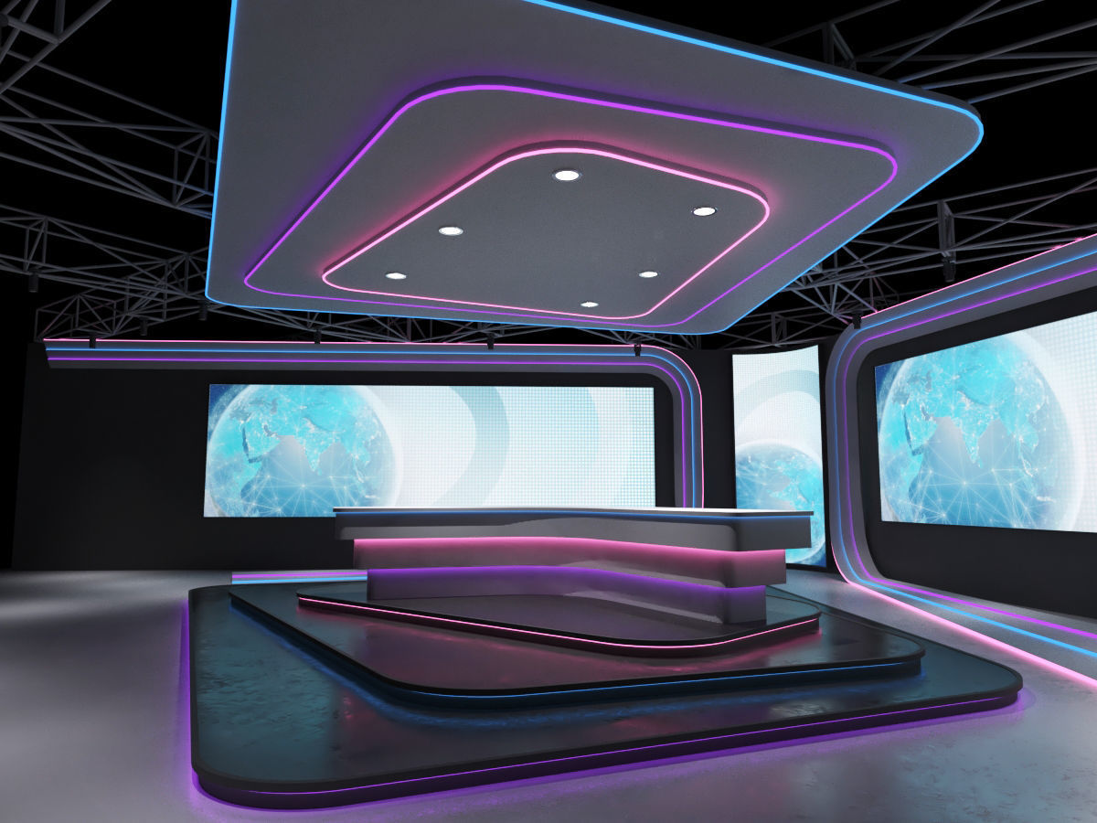 3D model tv studio VR / AR / low-poly | CGTrader