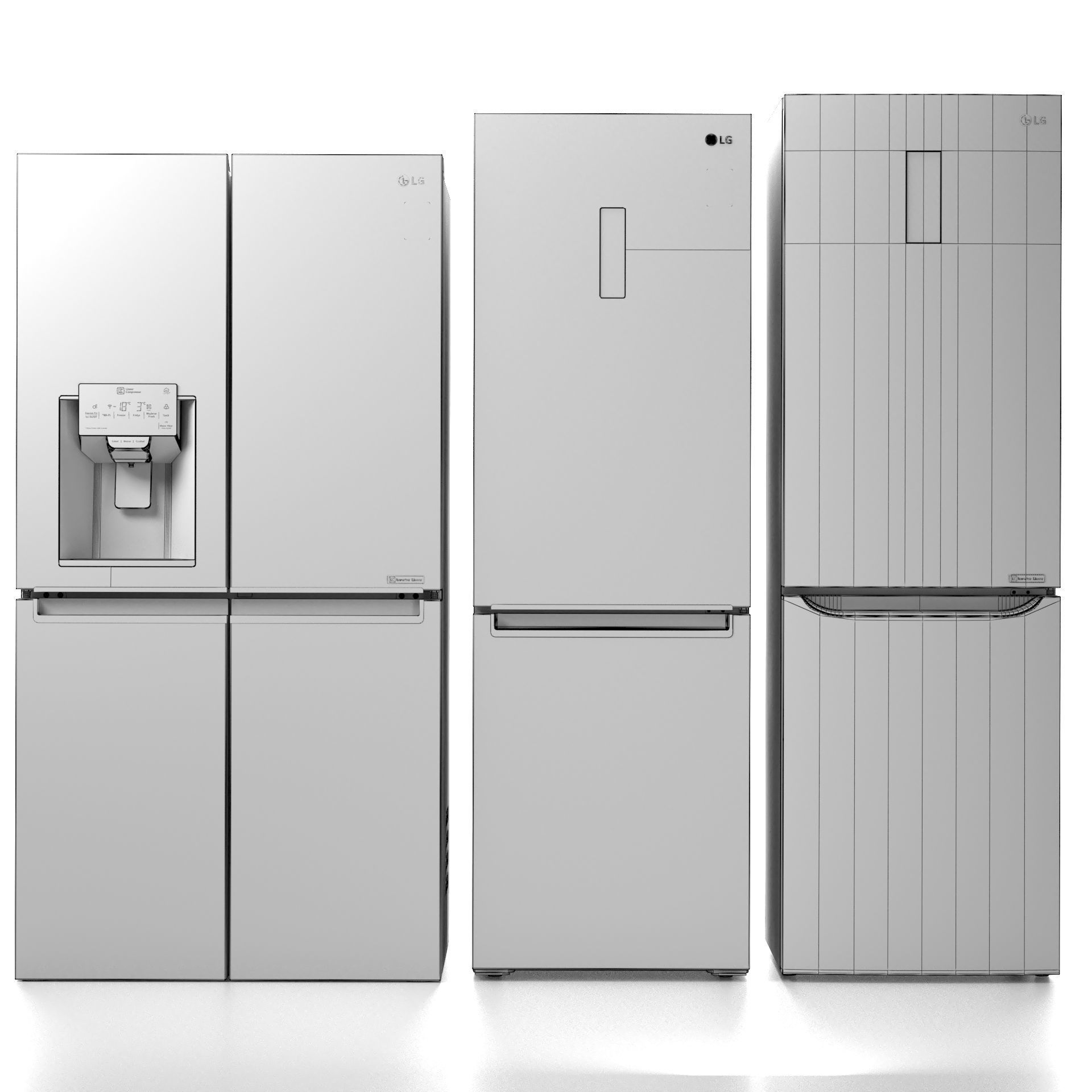 Refrigerator set LG 4 3D model | CGTrader
