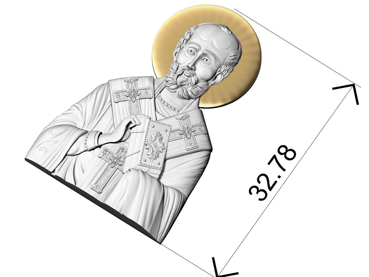 Saint Nicholas 3d model bas relif 3D print model 3D model 3D printable ...