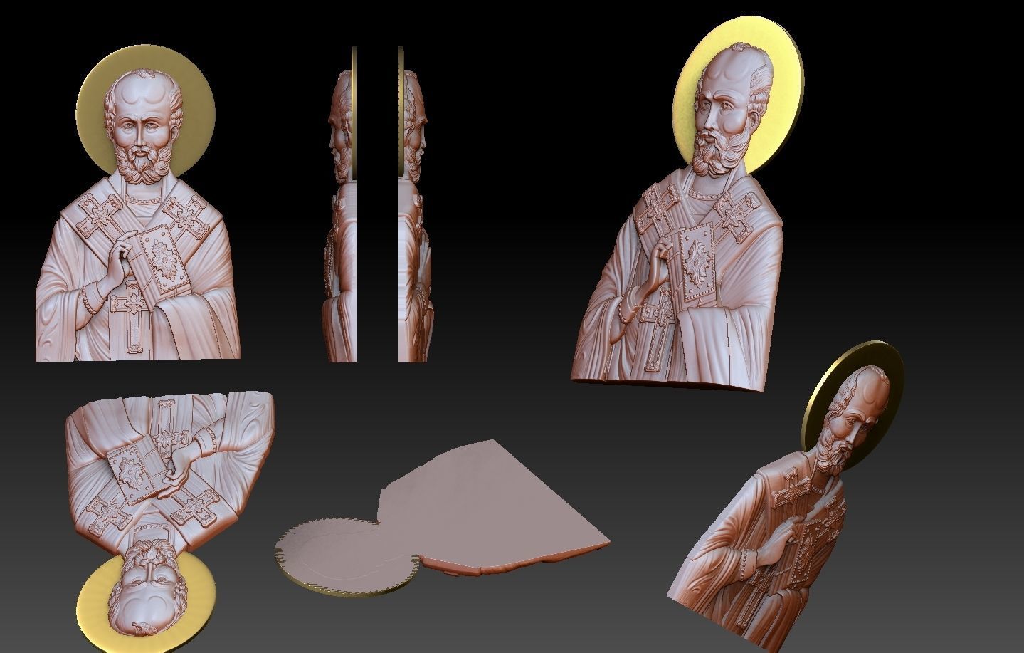Saint Nicholas 3d model bas relif 3D print model 3D model 3D printable ...