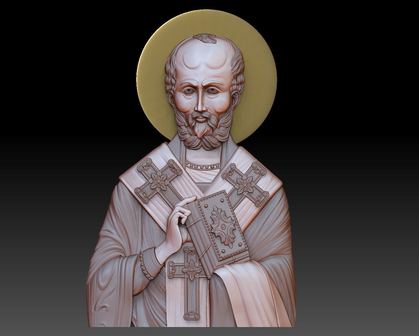 Saint Nicholas 3d model bas relif 3D print model 3D model 3D printable ...