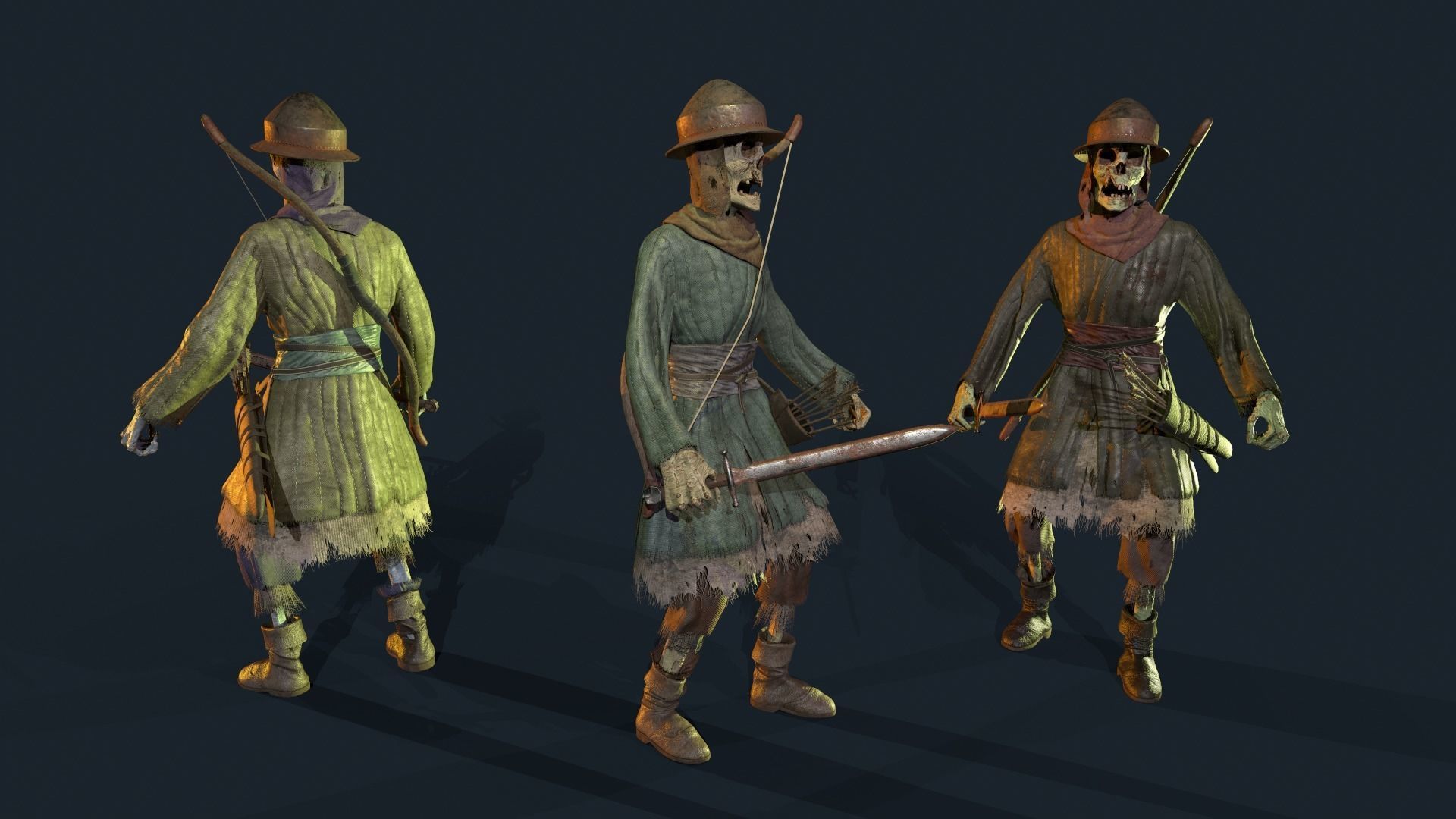 3D model Medieval Skeleton Archer VR / AR / low-poly | CGTrader
