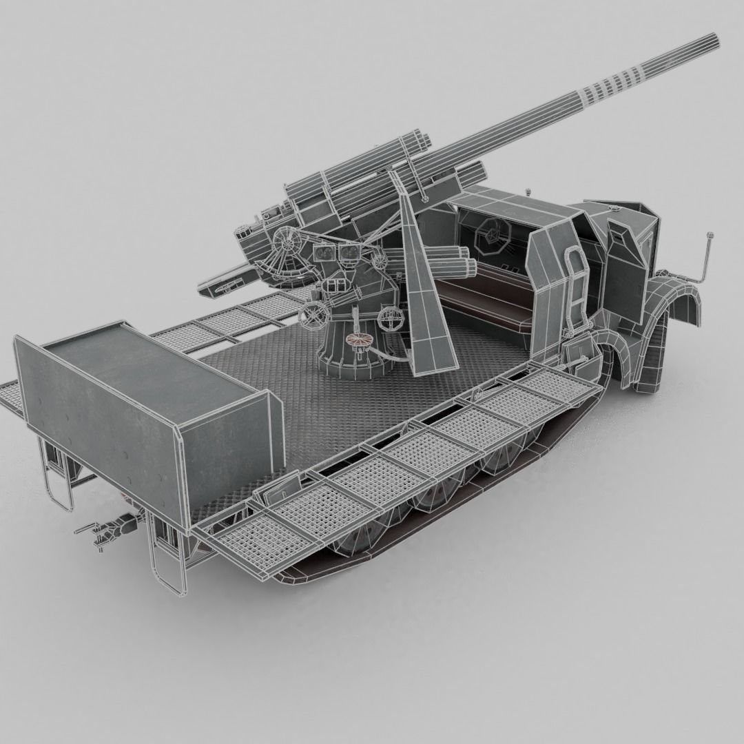 3D model Flak 37 88mm Sfl VR / AR / low-poly | CGTrader