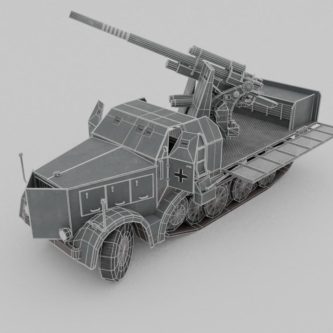3D model Flak 37 88mm Sfl VR / AR / low-poly | CGTrader