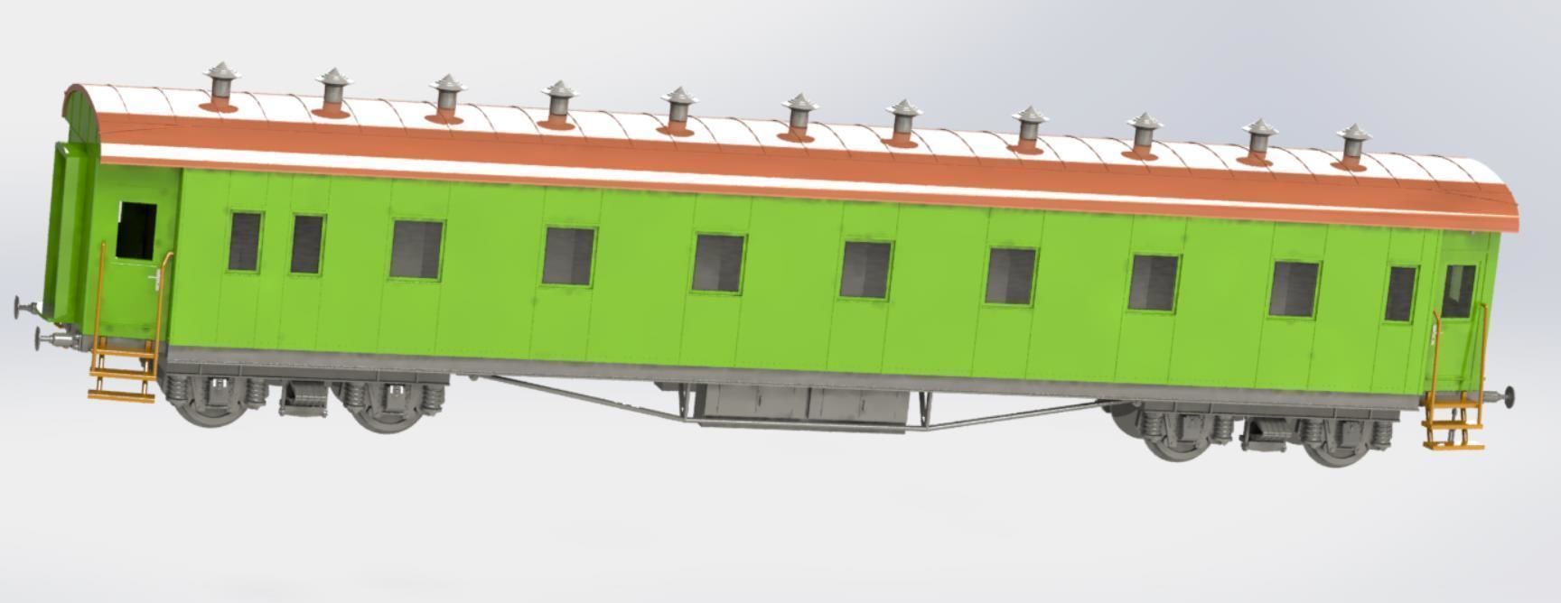 old passenger railroad car 3D model 3D printable | CGTrader