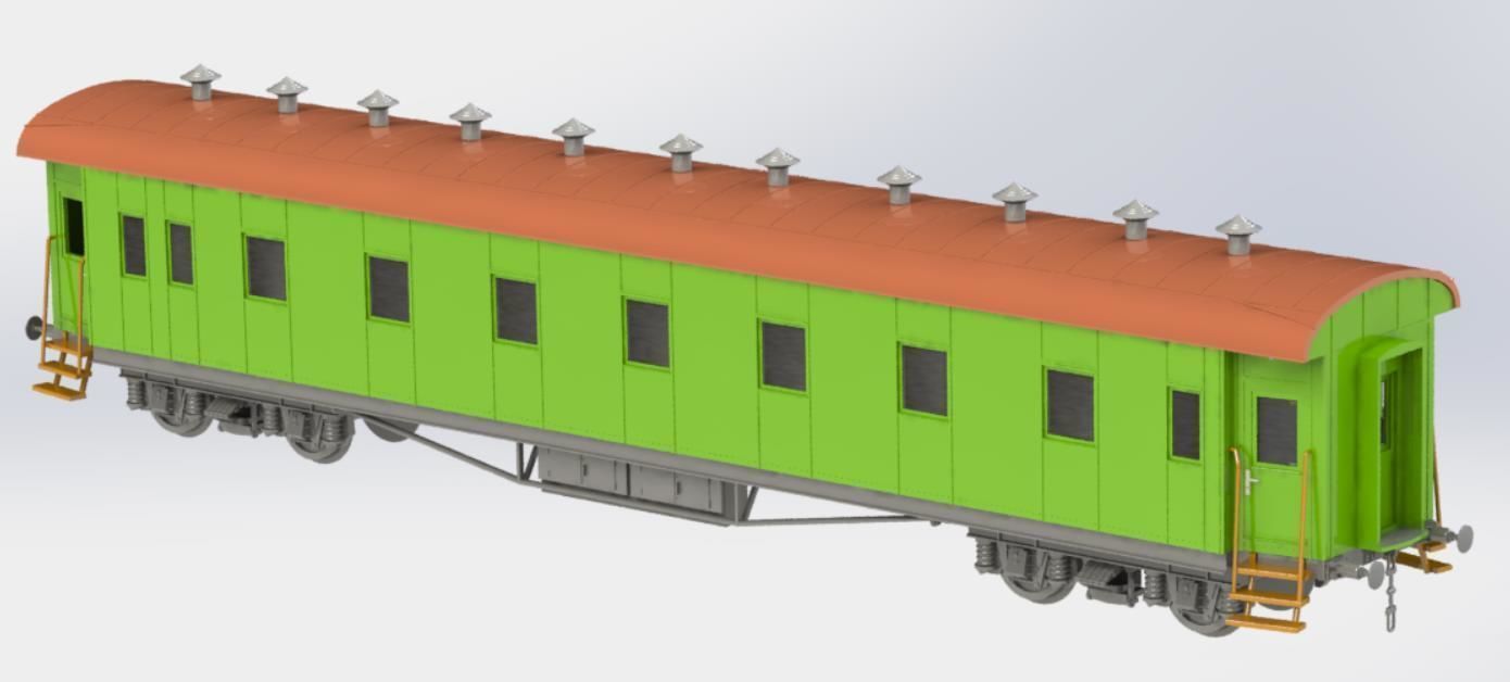 old passenger railroad car 3D model 3D printable | CGTrader