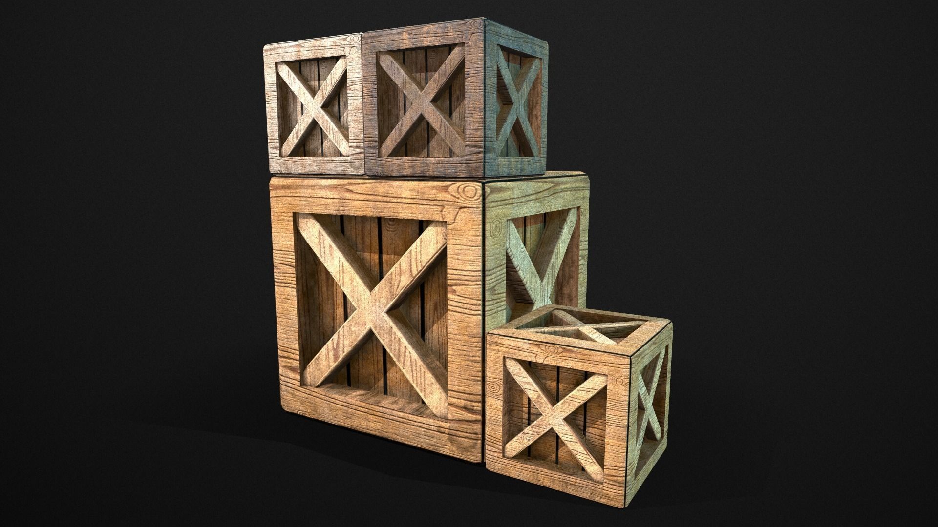 3D model Storage Boxes - Game ready - props - Low-poly 3D model VR / AR ...