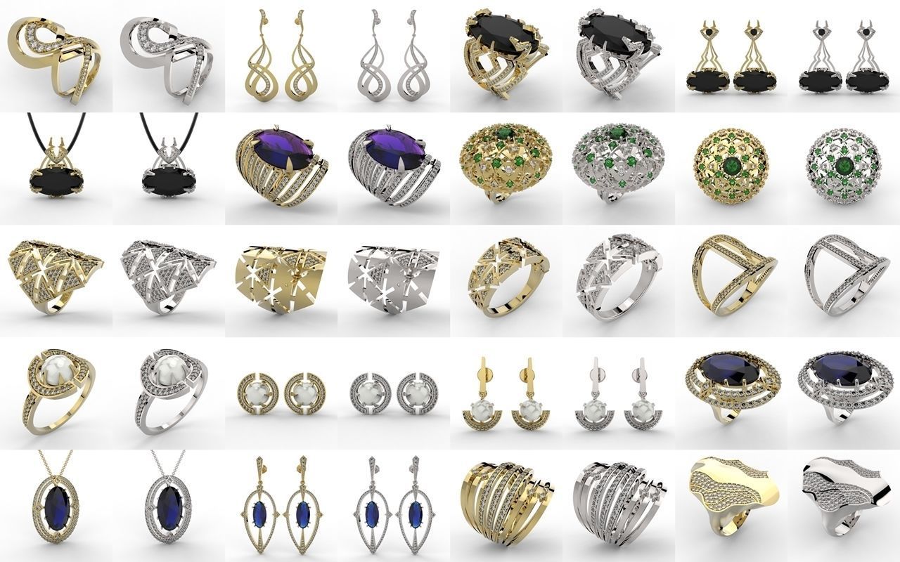 Jewelry Pack with 300 models 3D model 3D printable | CGTrader