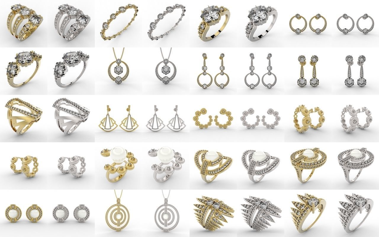 Jewelry Pack with 300 models 3D model 3D printable | CGTrader