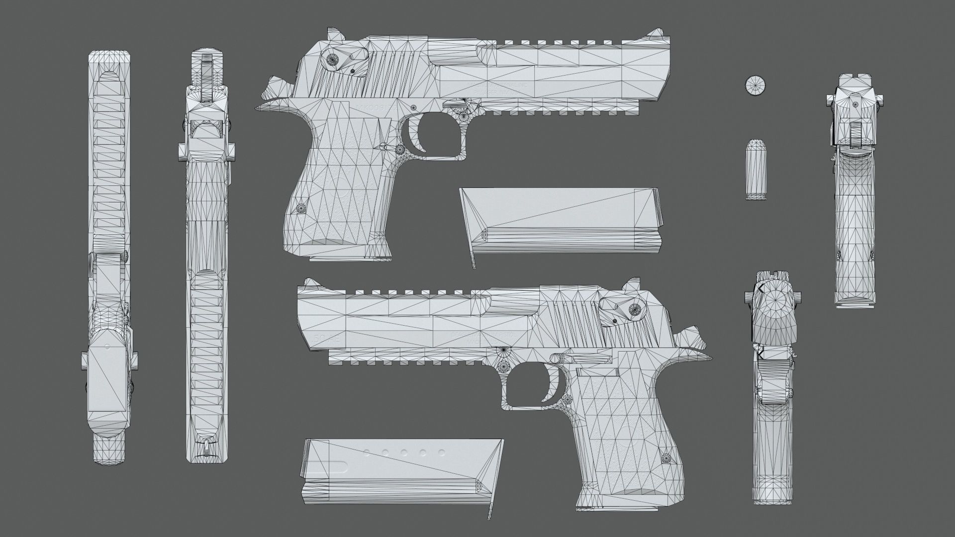 3D model Deagle magnum pistol VR / AR / low-poly | CGTrader