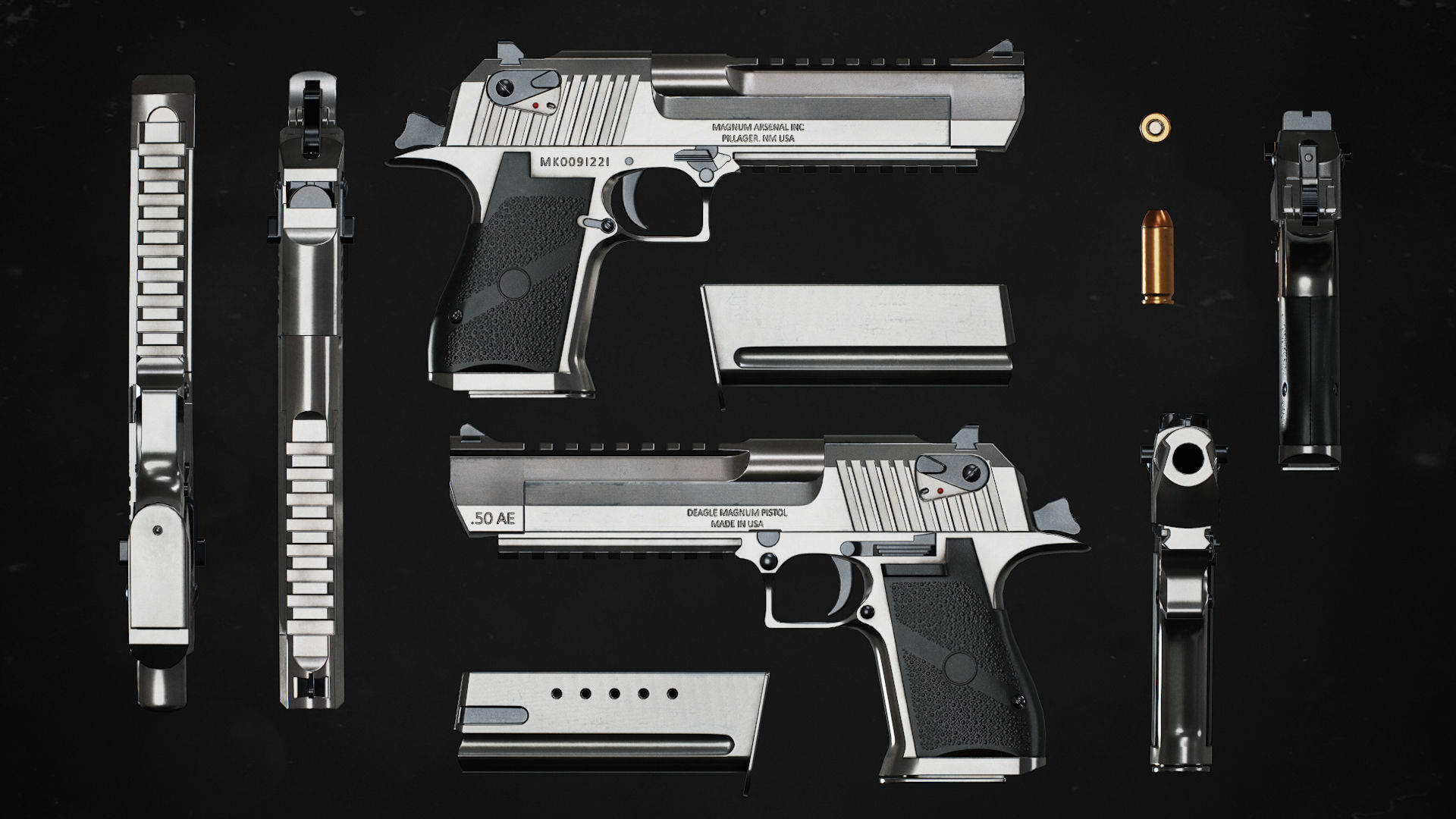 3D model Deagle magnum pistol VR / AR / low-poly | CGTrader