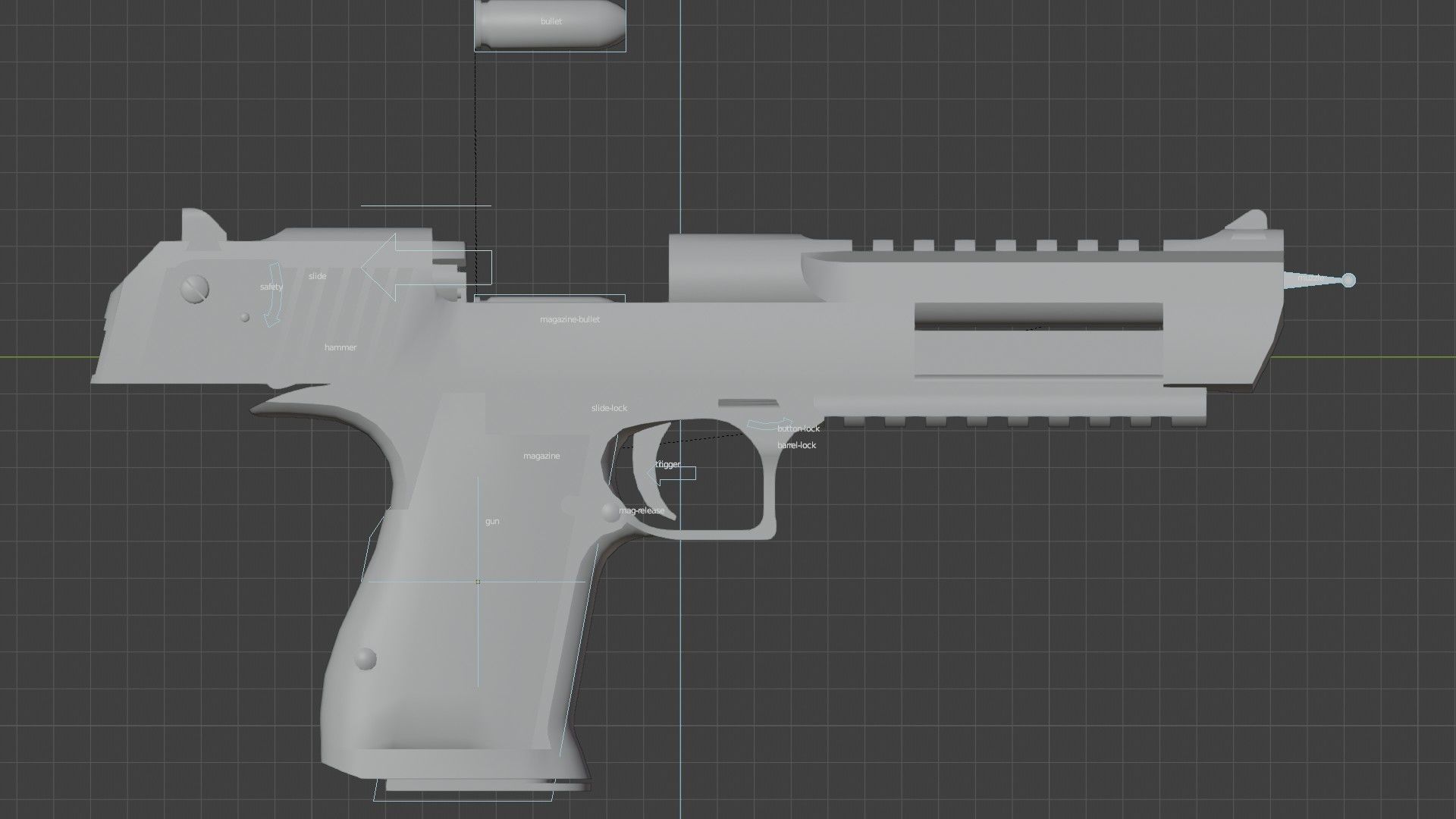 3D model Deagle magnum pistol VR / AR / low-poly | CGTrader