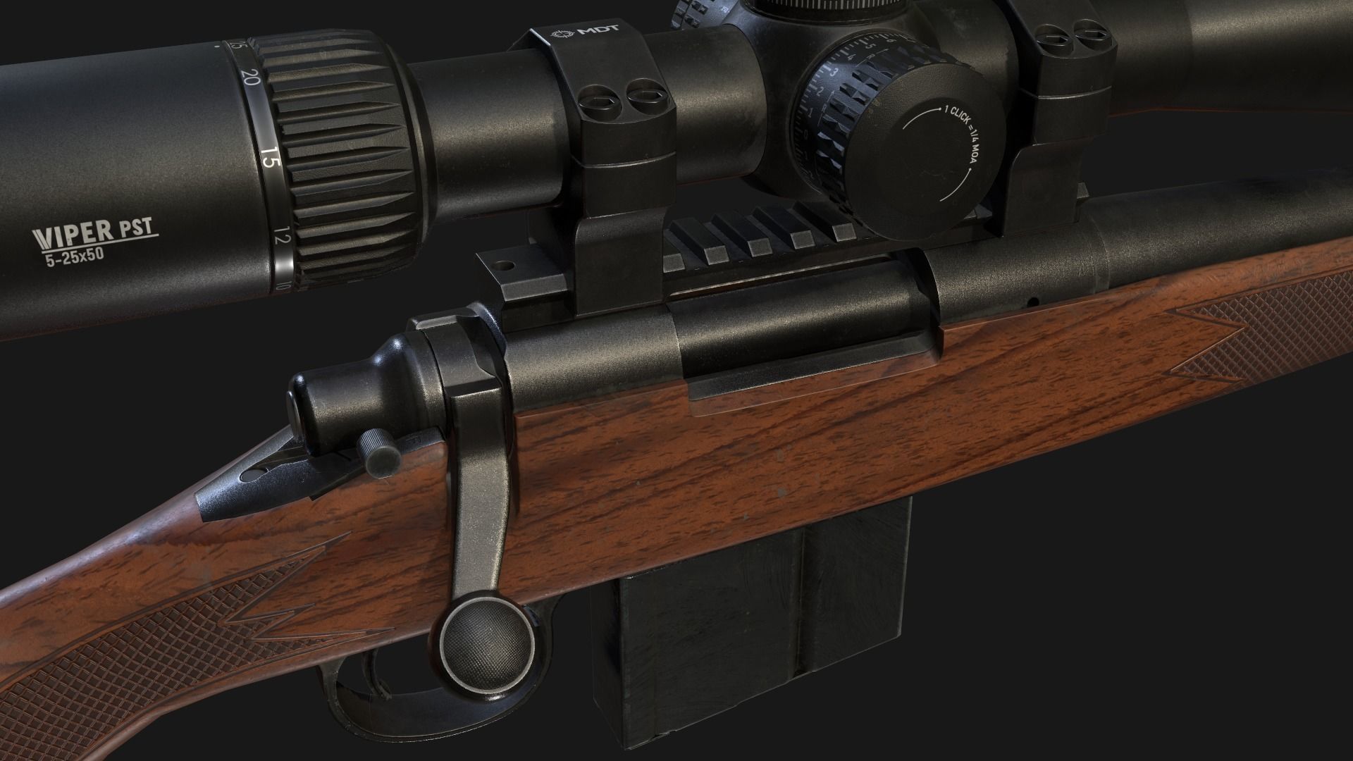 3D model Remington 700 short action sniper rifle VR / AR / low-poly ...