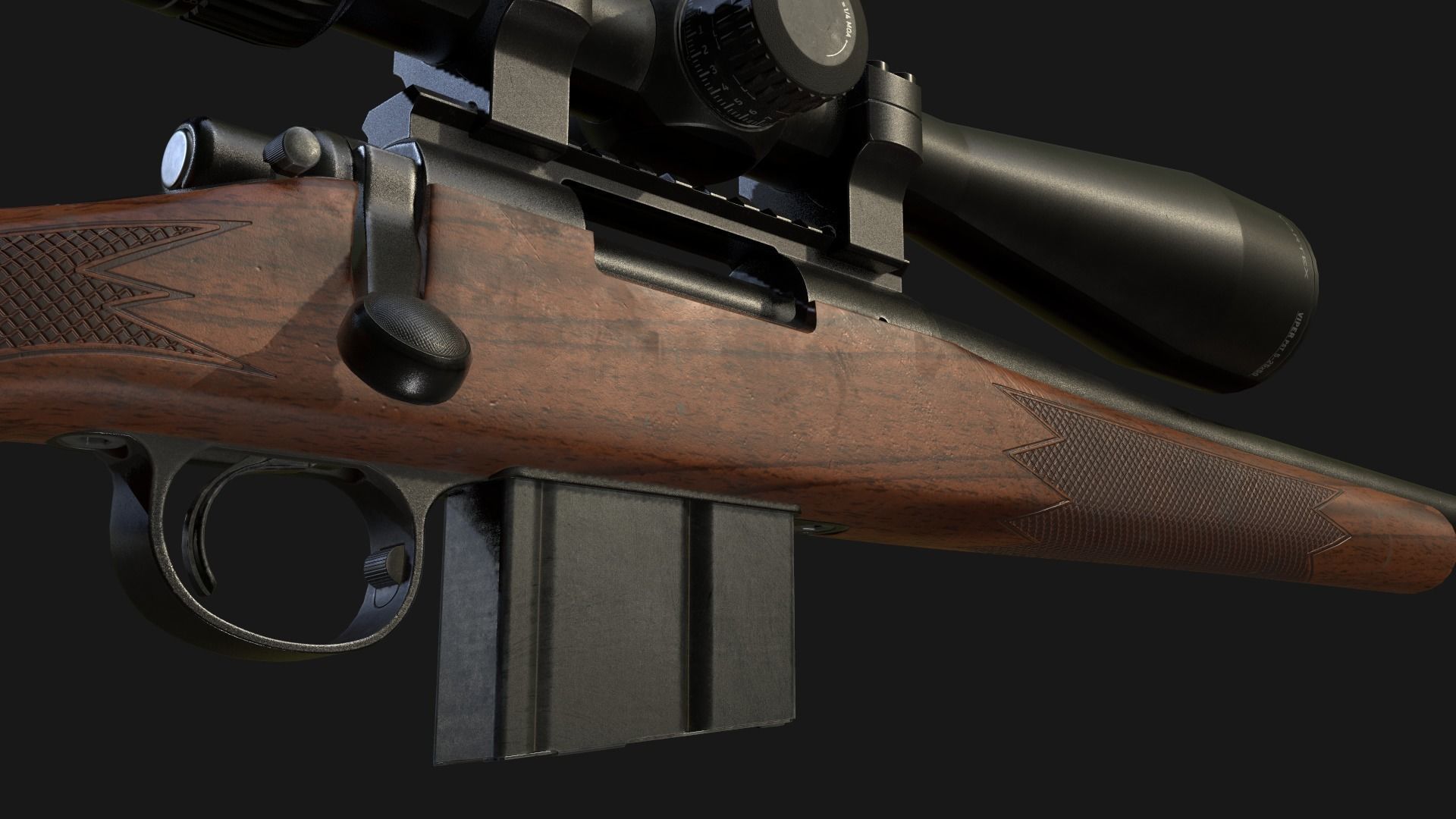 3D model Remington 700 short action sniper rifle VR / AR / low-poly ...