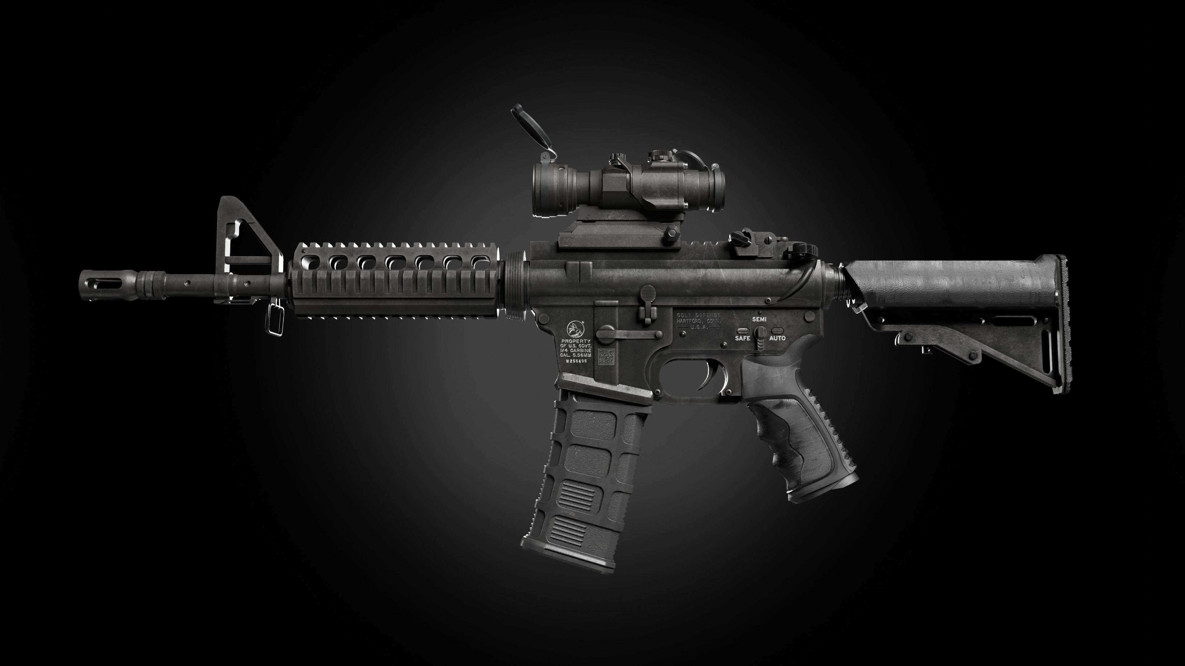 3D model M4 assault rifle VR / AR / low-poly | CGTrader