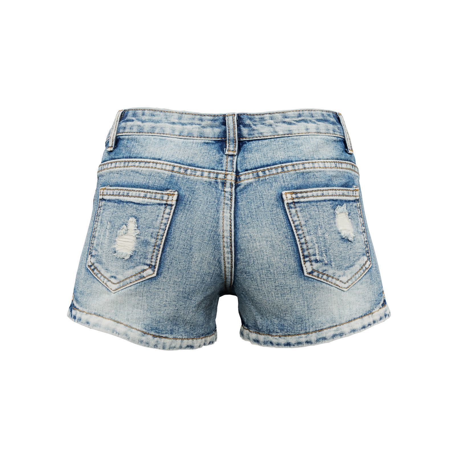 Ripped Mini Jeans Shorts 3D model | CGTrader