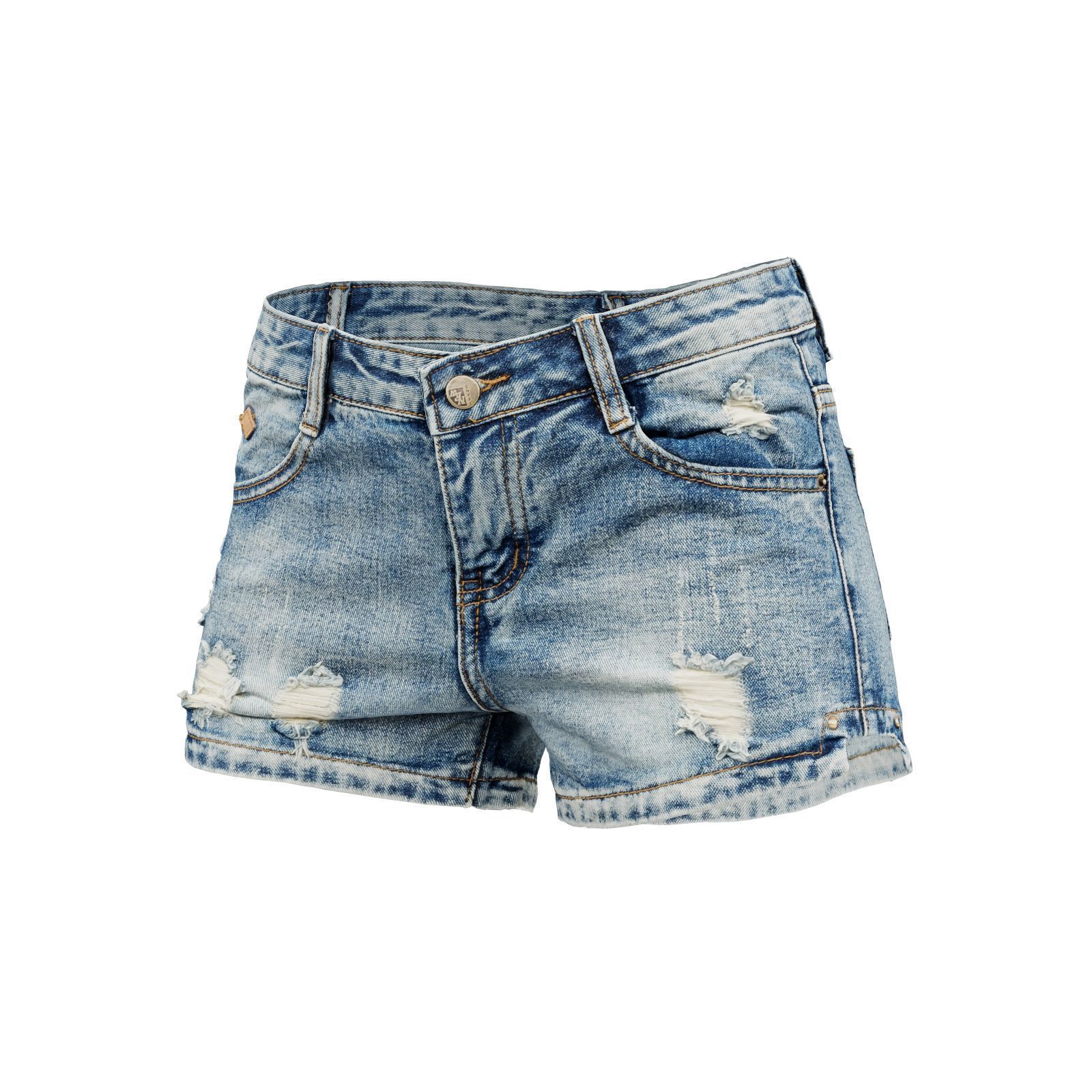 Ripped Mini Jeans Shorts 3D model | CGTrader