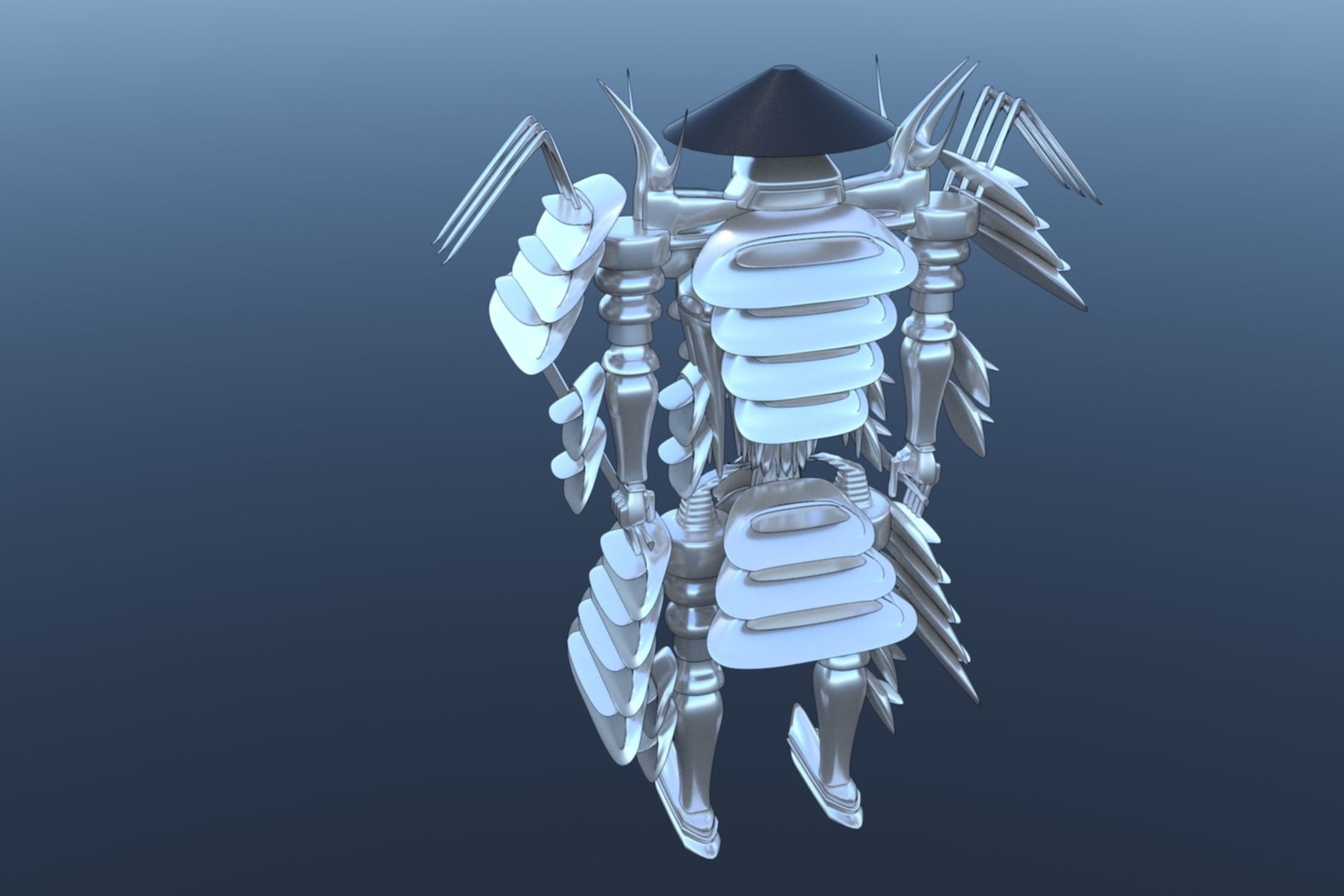 Samurai Robot Cyborg Ninja SciFi Game Character free 3D model | CGTrader