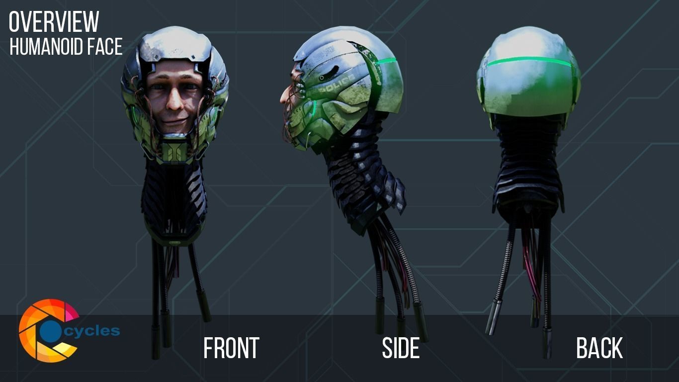 Photorealistic Humanoid Head 3D model animated rigged | CGTrader