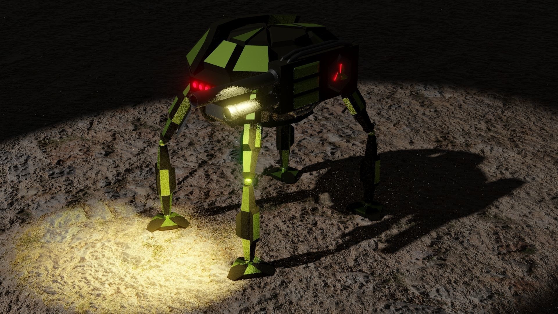 3D model Futuristic Turtle Mech War Robot FT-49 VR / AR / low-poly ...