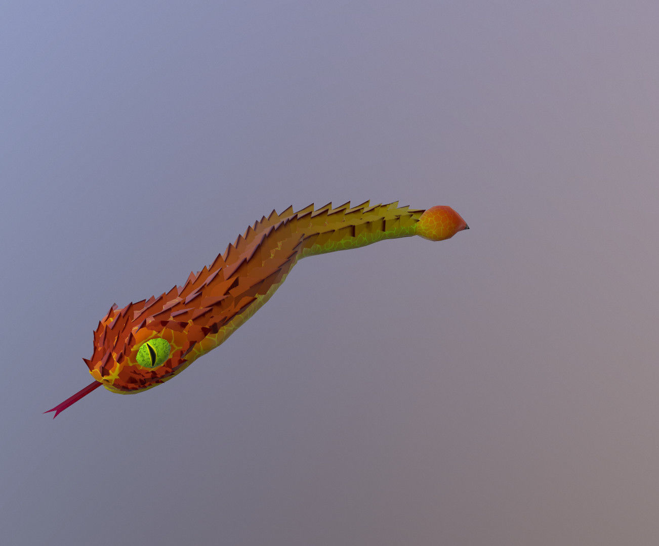 3D model Low poly snake with animations VR / AR / low-poly rigged ...