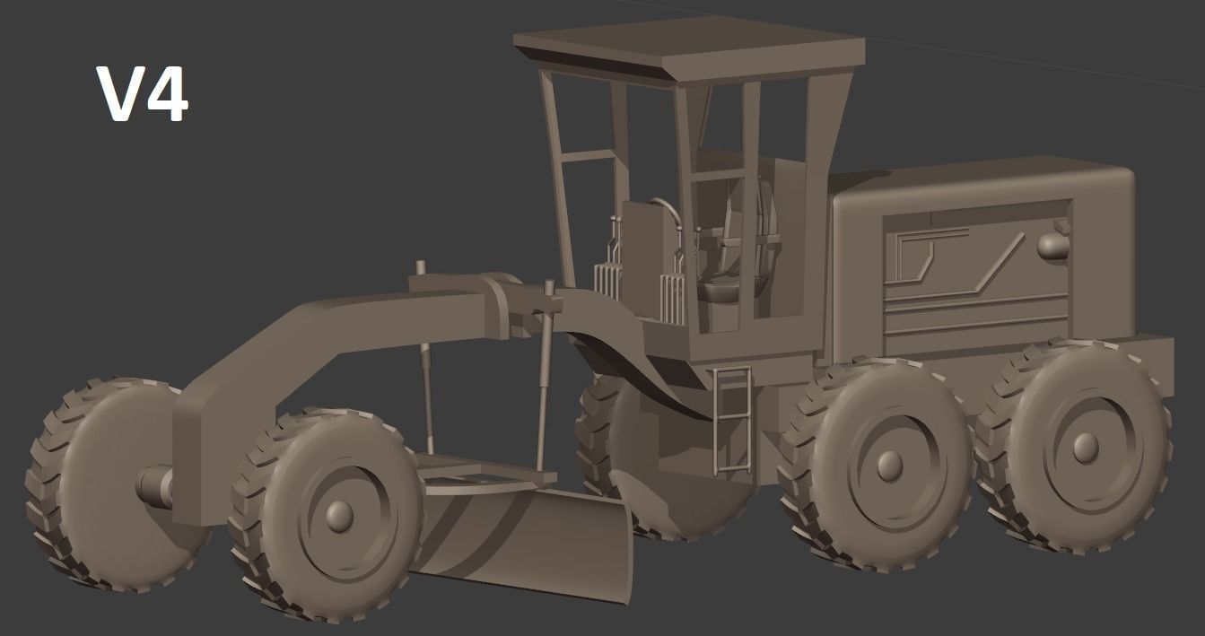 Simple construction machinery excavator and grader 3D model 3D ...