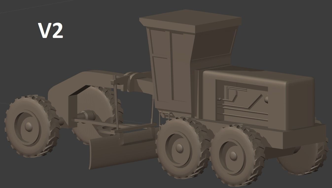 Simple construction machinery excavator and grader 3D model 3D ...