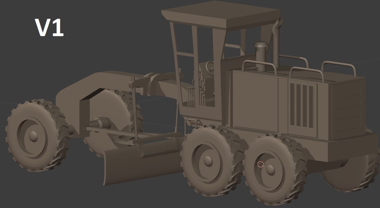 Simple construction machinery excavator and grader 3D model 3D ...