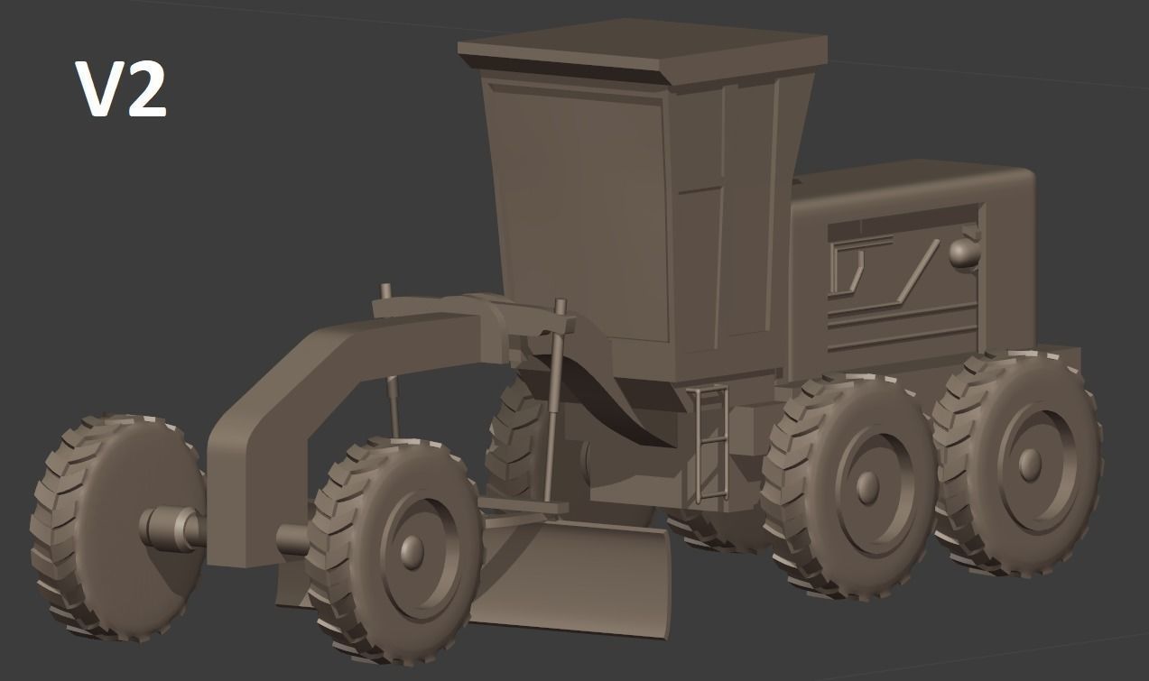 Simple construction machinery excavator and grader 3D model 3D ...