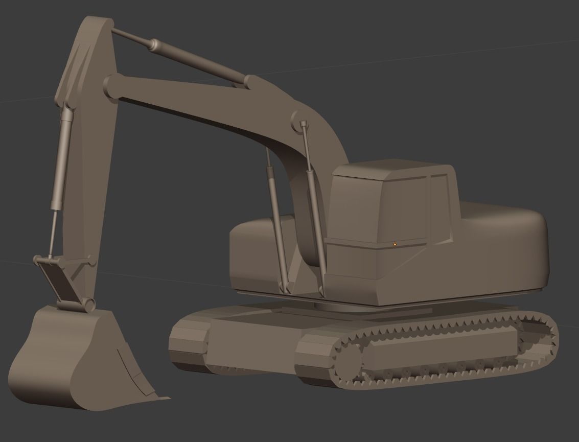 Simple construction machinery excavator and grader 3D model 3D ...