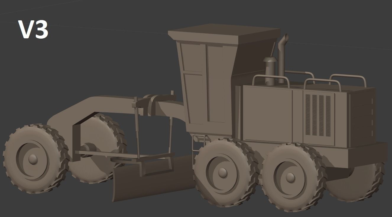 Simple construction machinery excavator and grader 3D model 3D ...