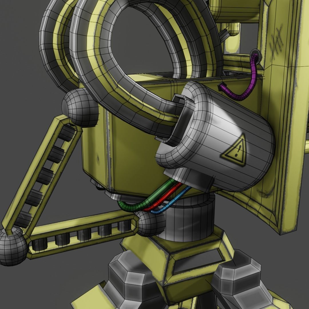 3D model Turret minigun and rocket launcher VR / AR / low-poly | CGTrader