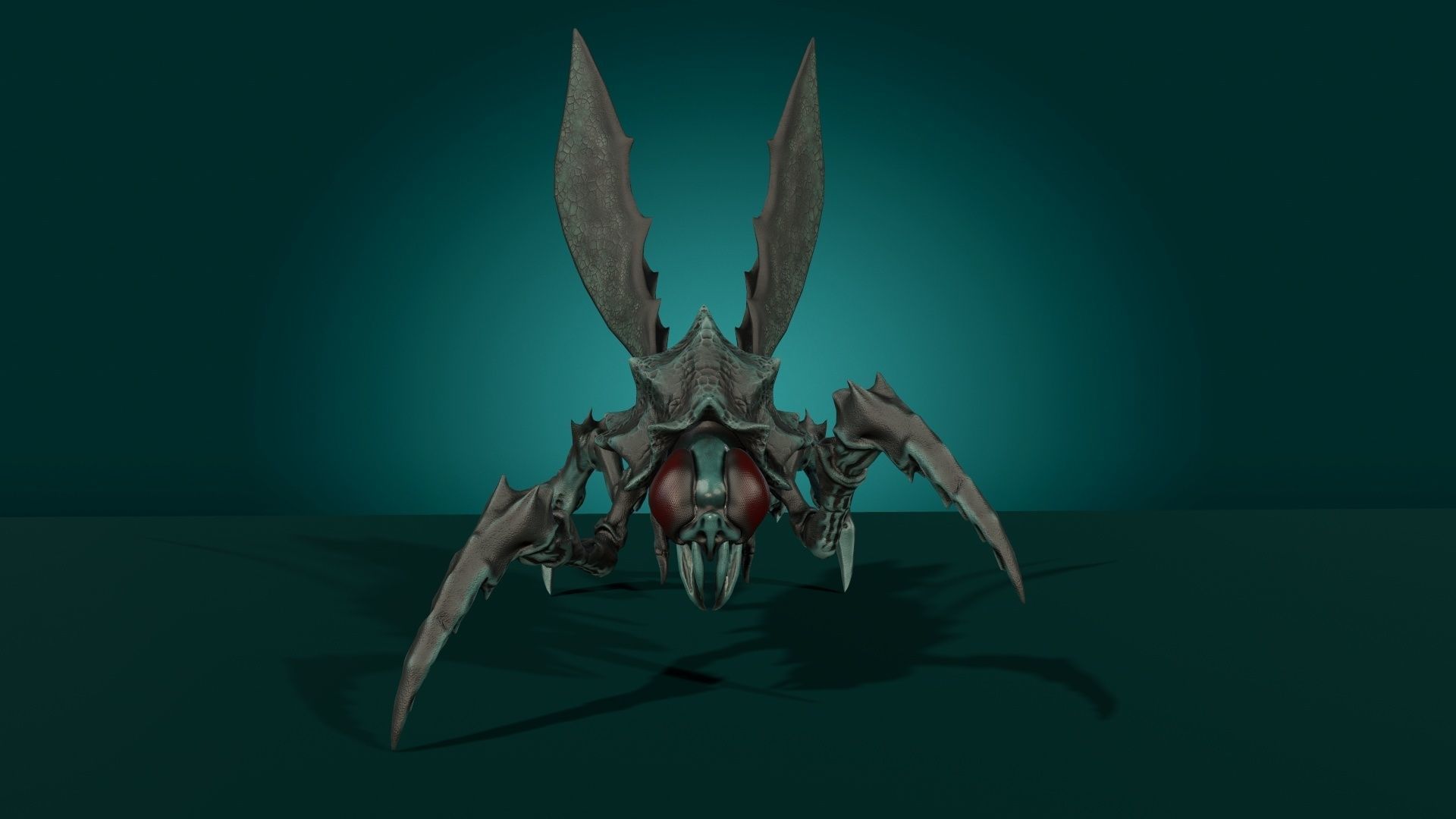 3D model Crawling and Flying Shrimp Monster V3 VR / AR / low-poly ...