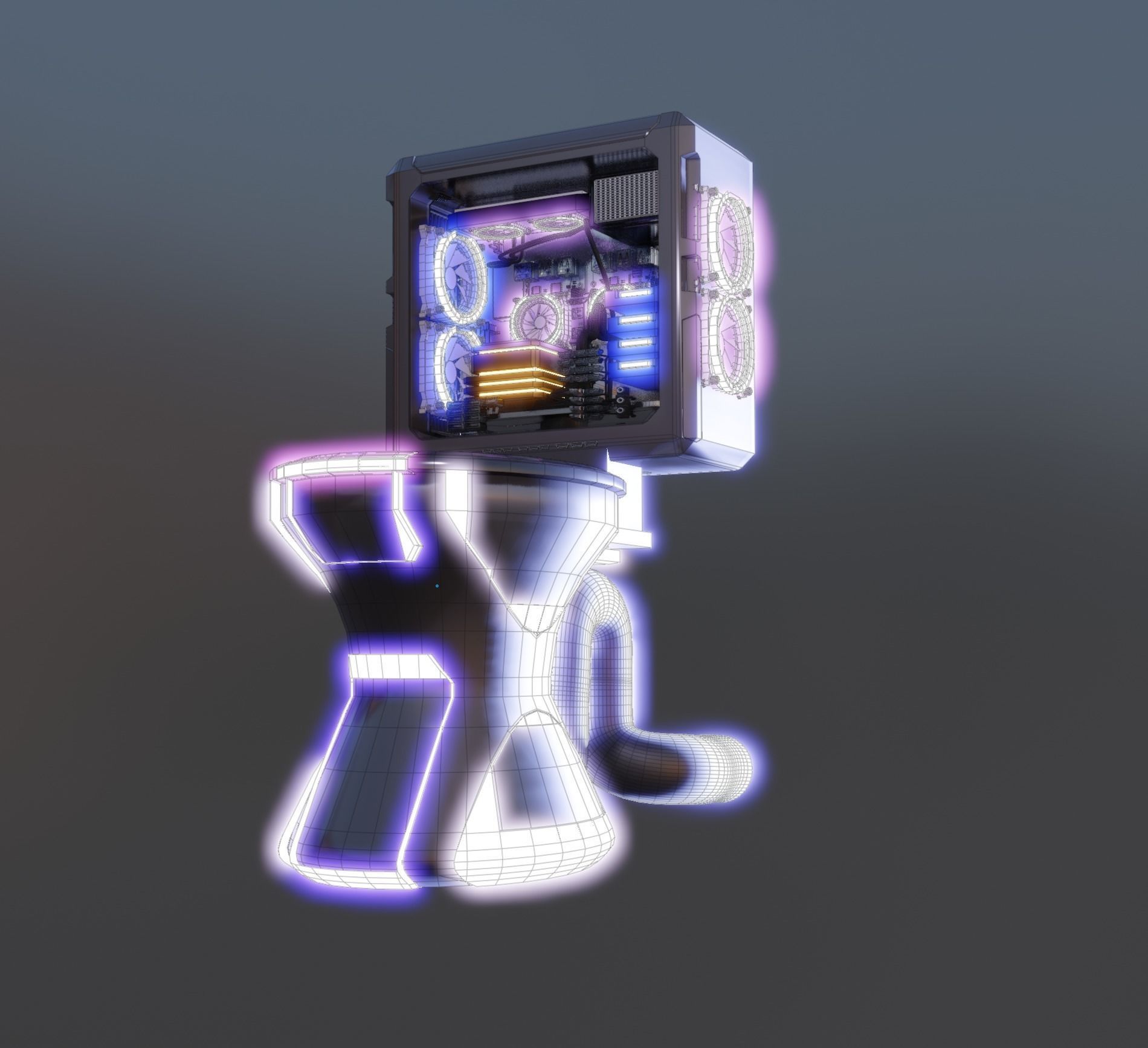 Cyberpunk Toilet Gaming PC Design 3D model | CGTrader