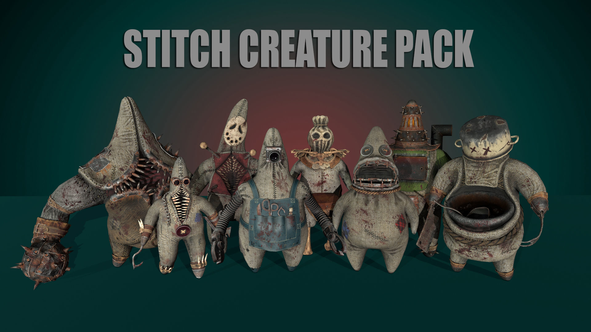 3D Model Collection Stitch Creatures Pack VR / AR / low-poly | CGTrader