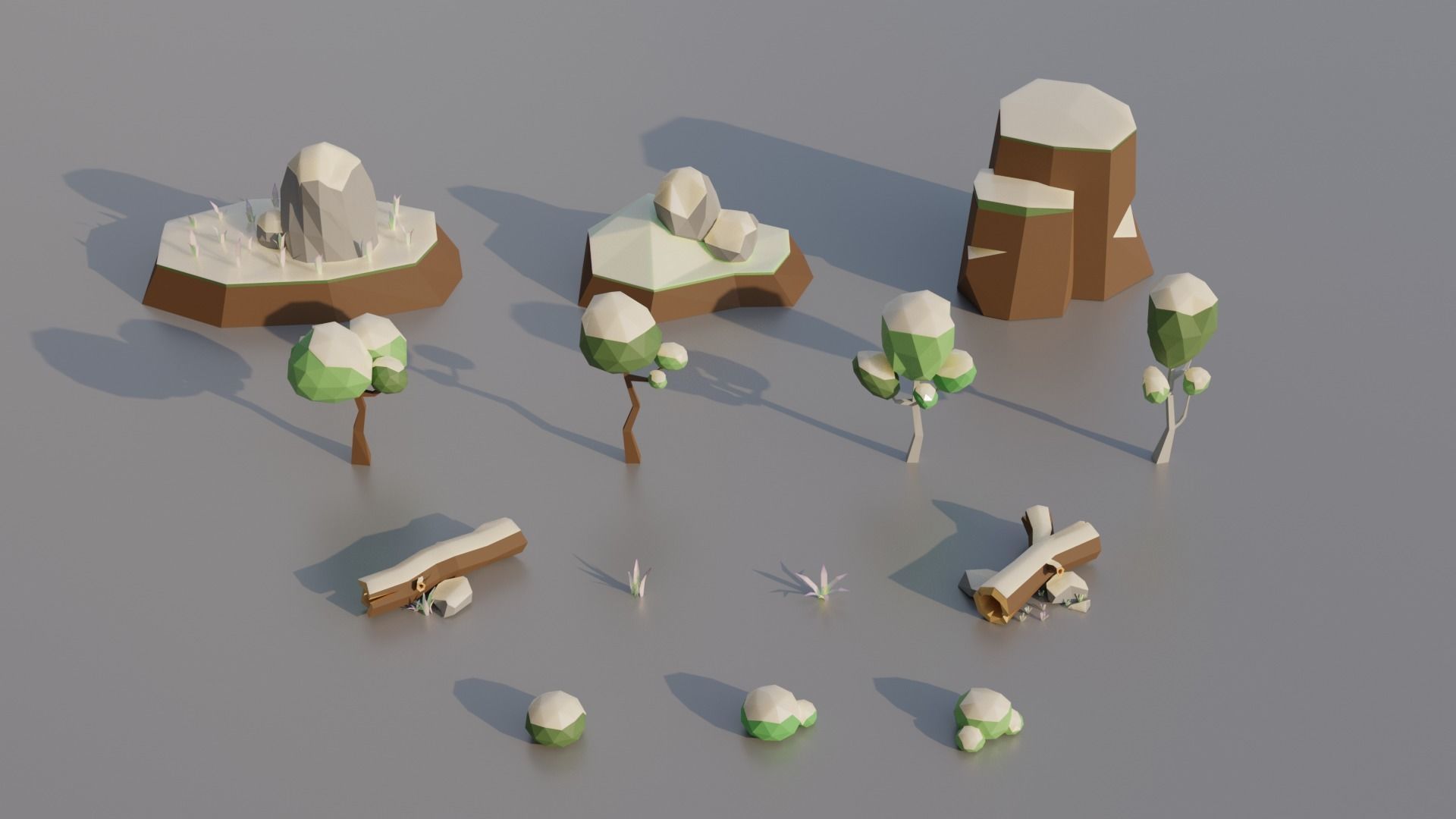 Low polly nature collection free VR / AR / low-poly 3D model | CGTrader