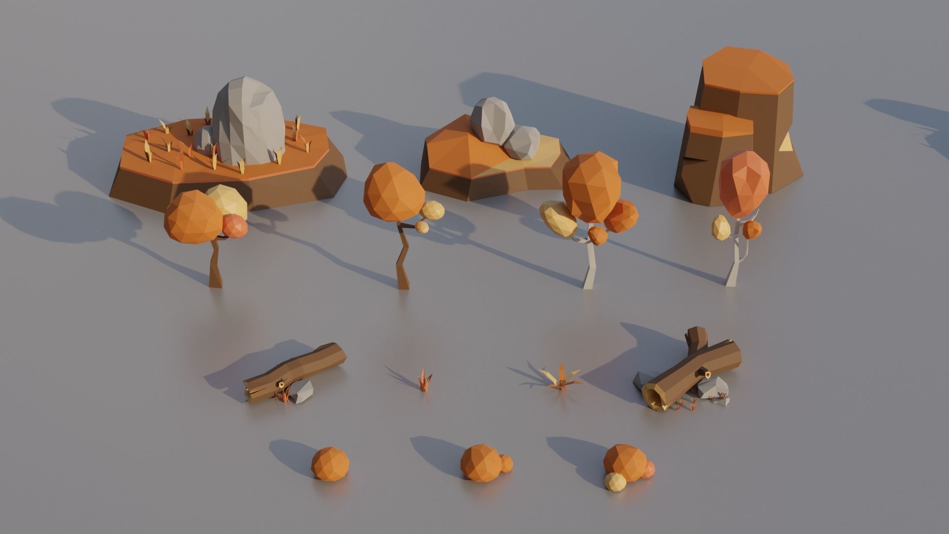 Low polly nature collection free VR / AR / low-poly 3D model | CGTrader