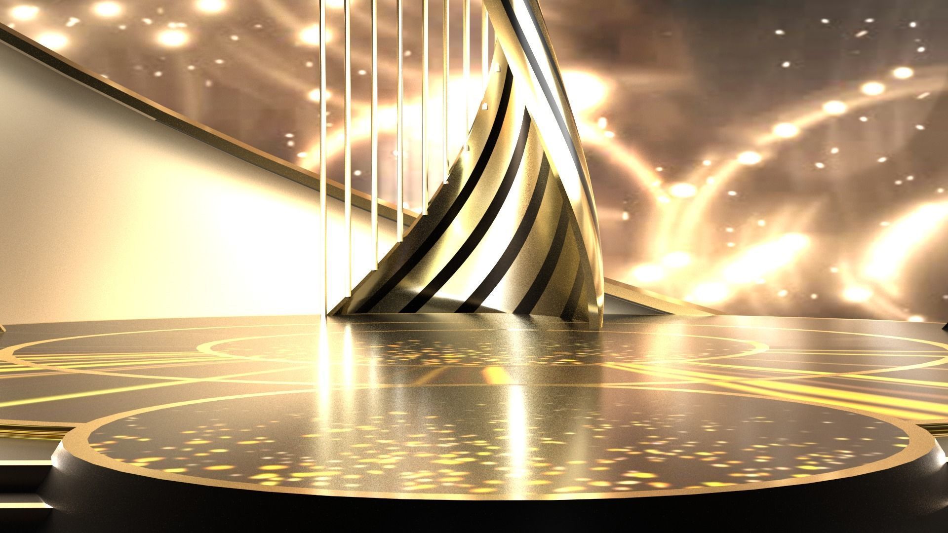 Oscar set futuristic stage with circular shape 3D model | CGTrader