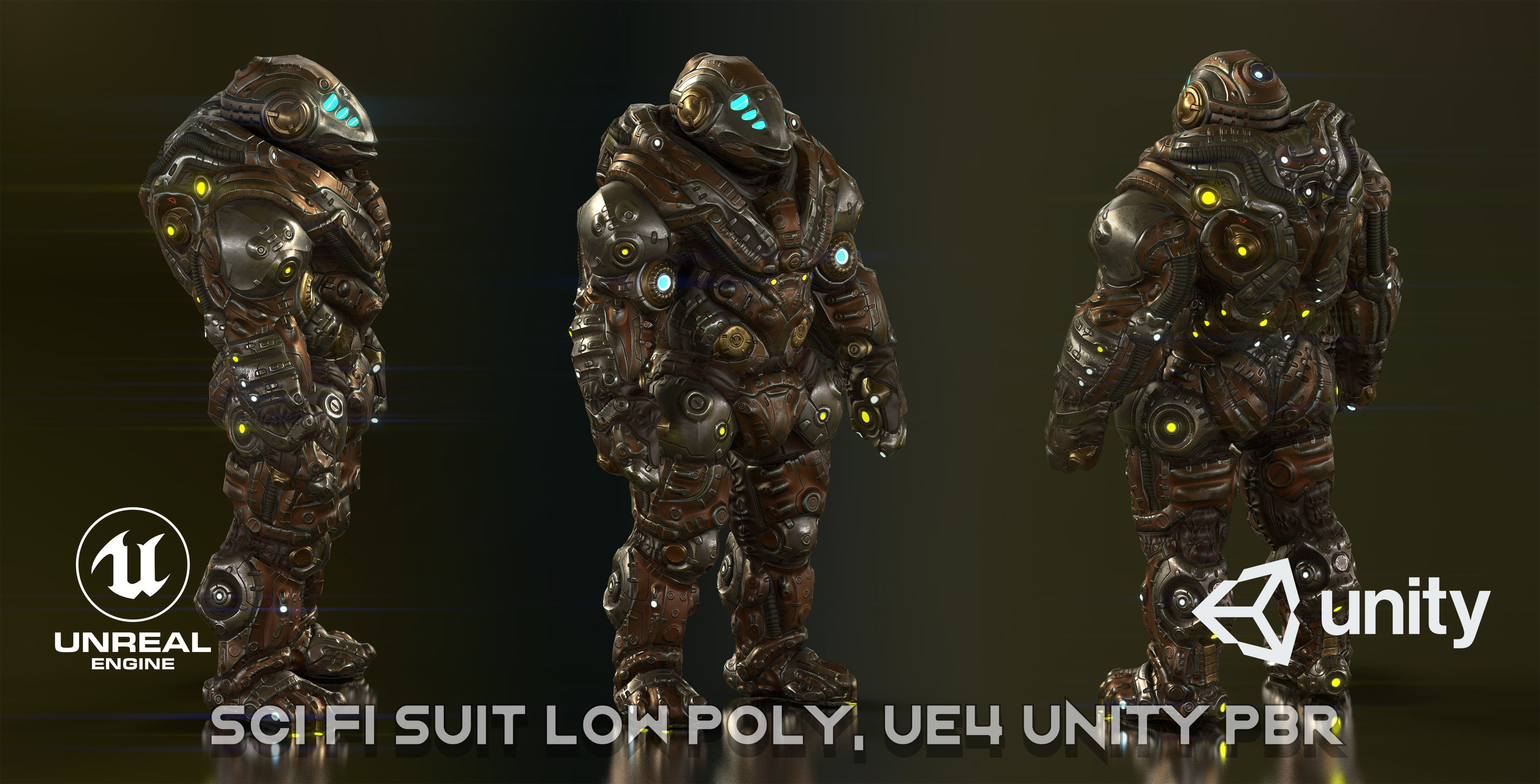 3D model Sci Fi Suit low poly VR / AR / low-poly | CGTrader
