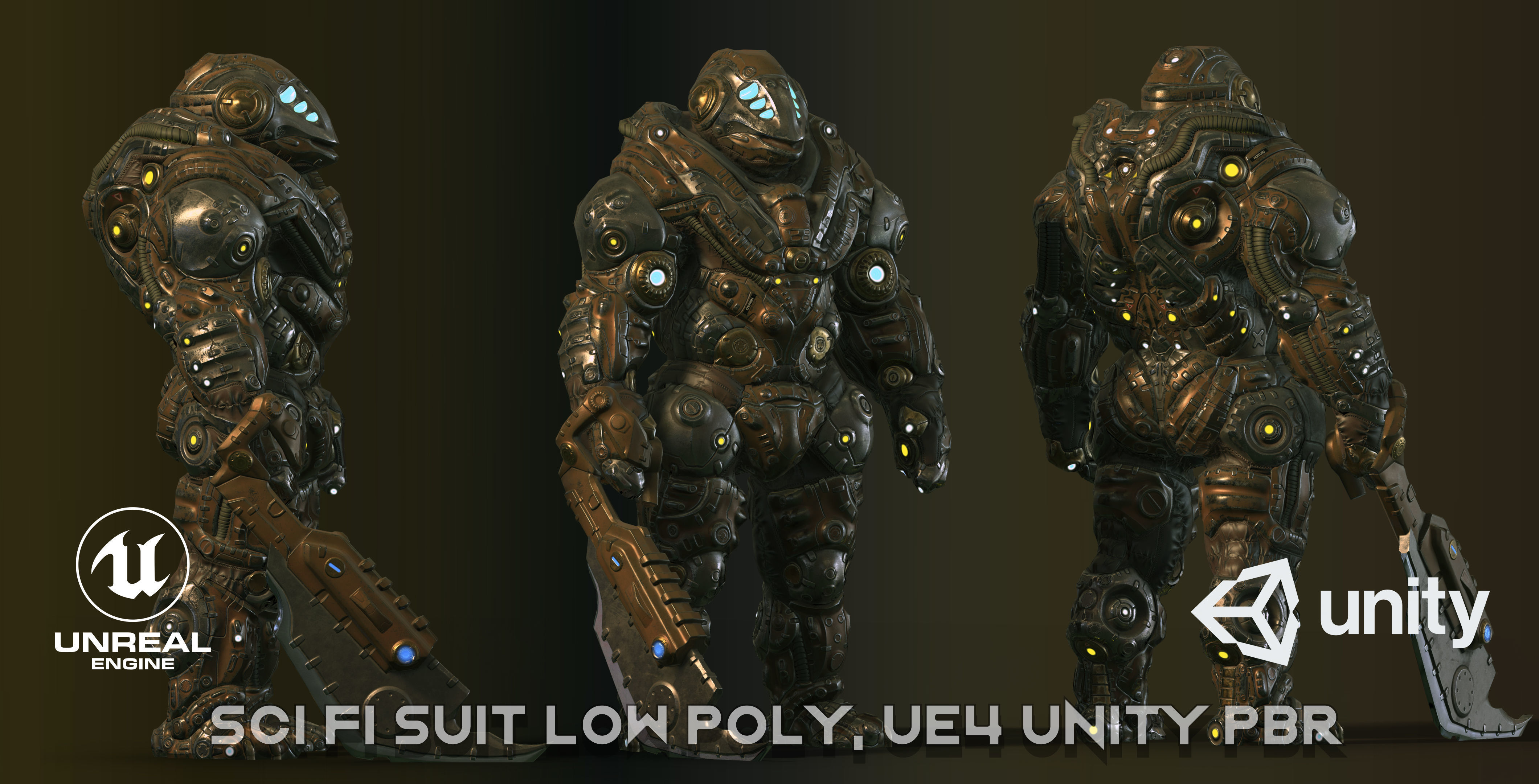 3D model Sci Fi Suit low poly VR / AR / low-poly | CGTrader