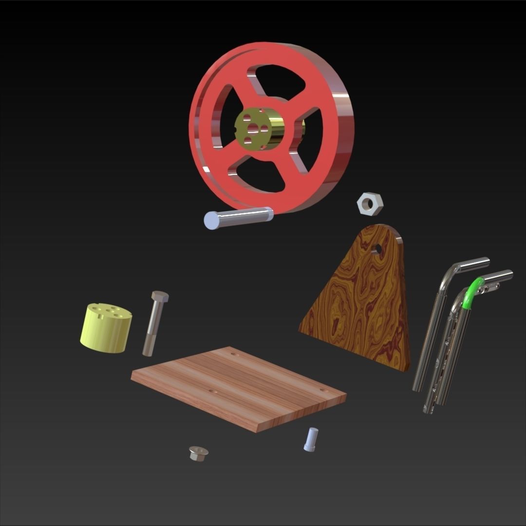 piston rotary wheel free 3D model animated | CGTrader