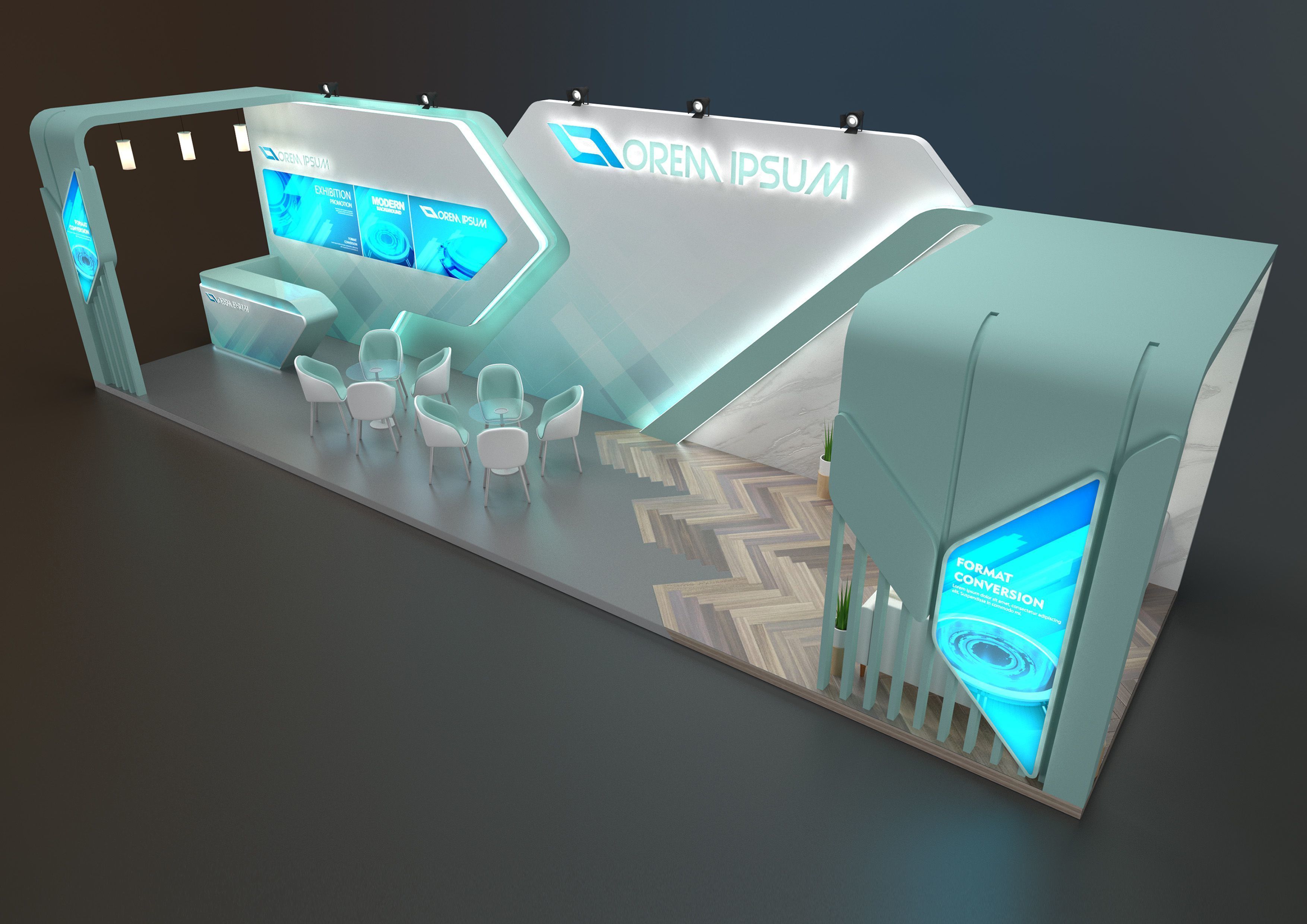 exhibition stand 36 sqm 3D model | CGTrader