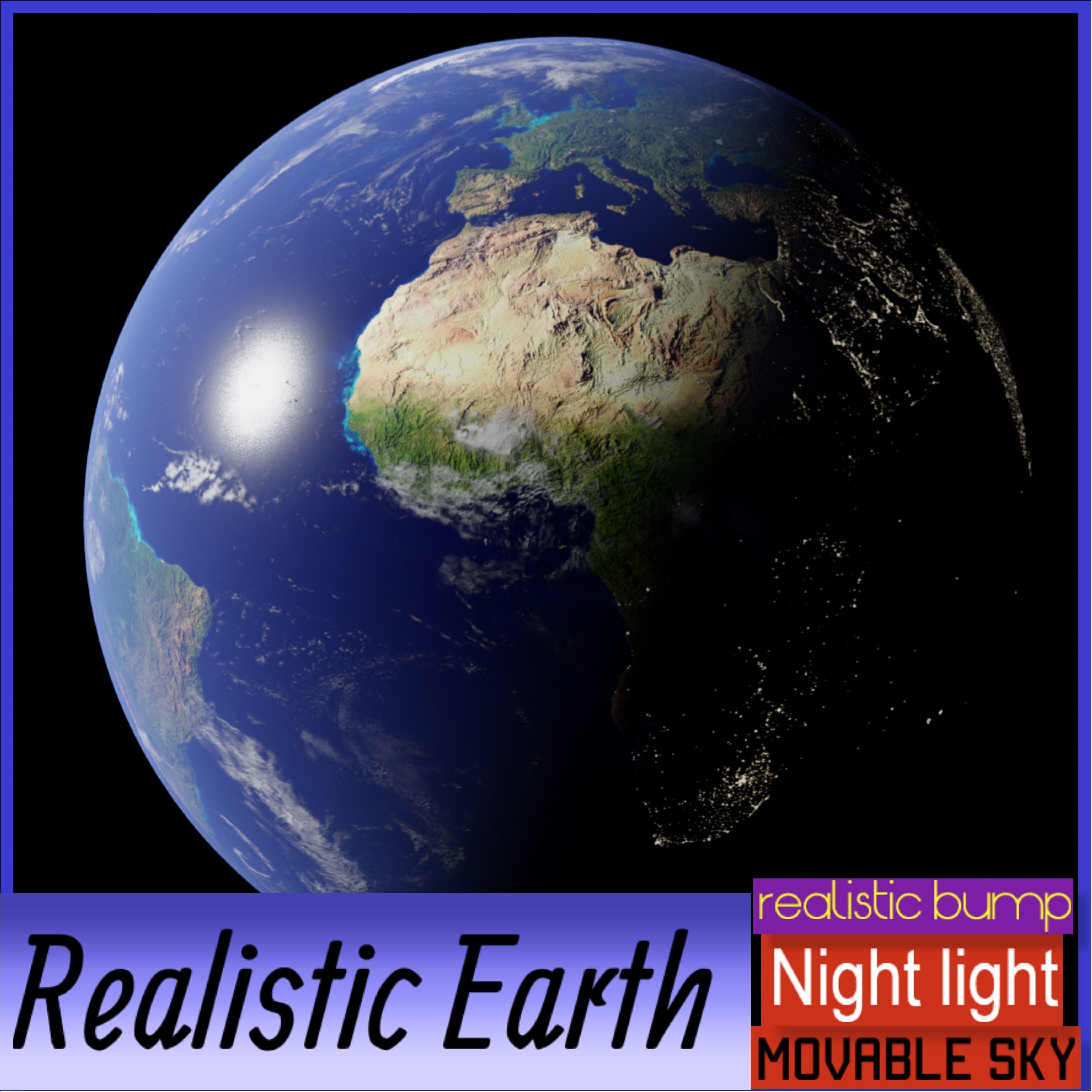 Realistic Earth 3d model from space free 3D model | CGTrader