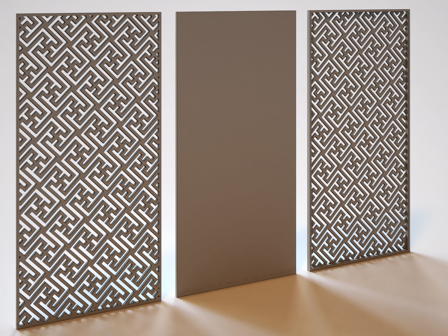 Partition three wooden panels 3D model | CGTrader