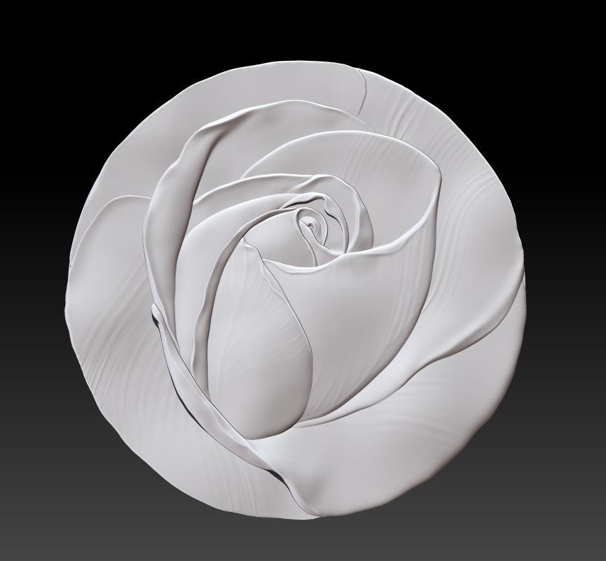 Rose bas-relief 3D model | CGTrader