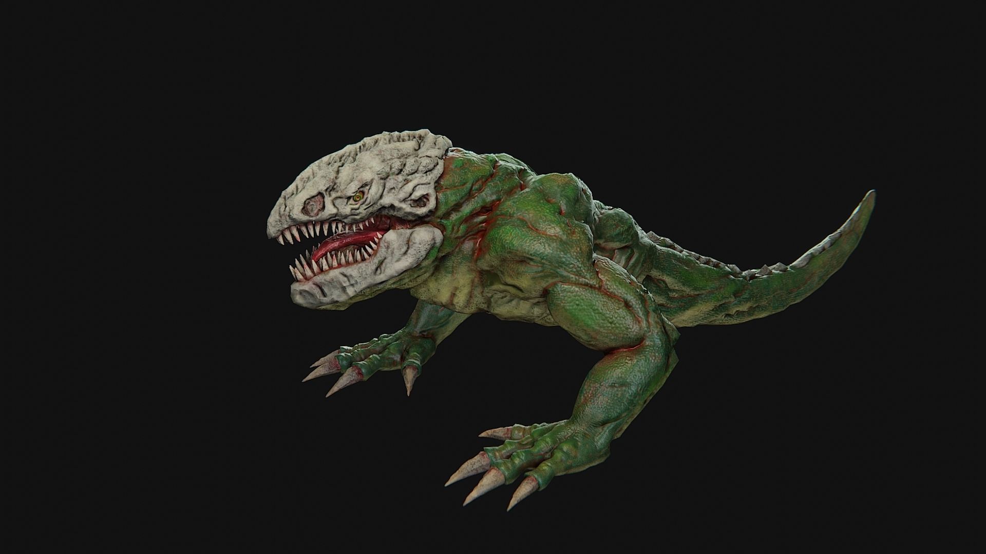 3D model Skull monster character VR / AR / low-poly rigged animated ...